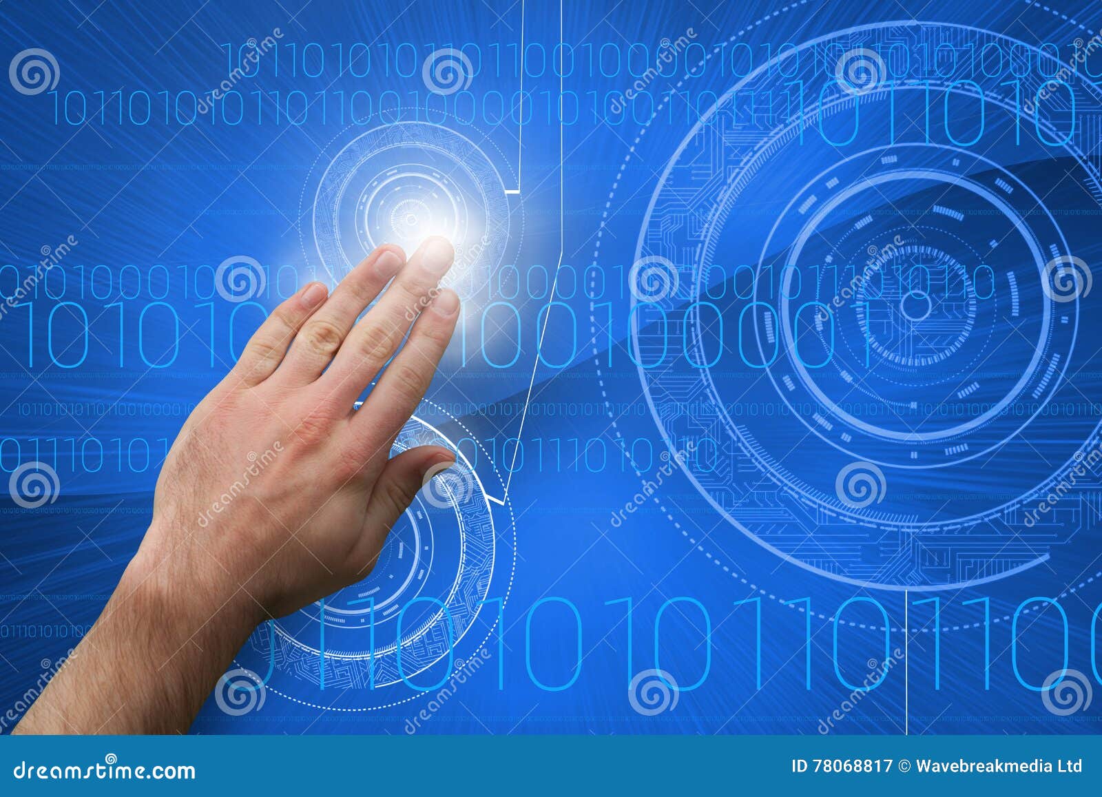 Hand swiping graphics stock illustration. Illustration of circle - 78068817