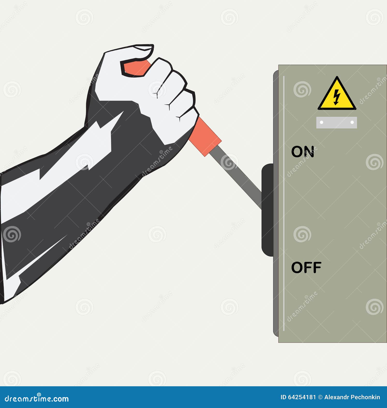 The hand and the Switch stock vector. Illustration of protection - 64254181