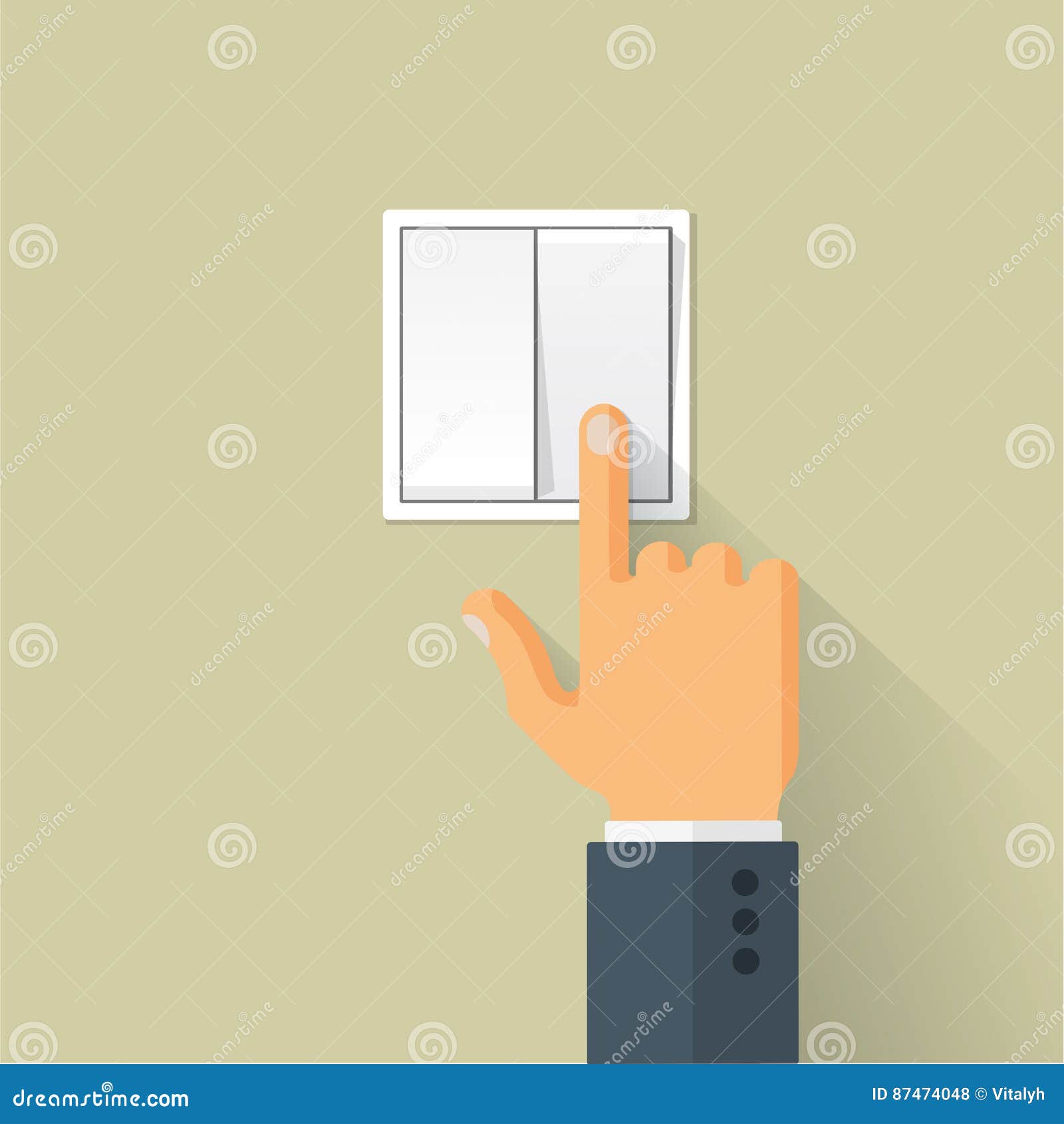 Hand Switch Toggle Flat Style Vector Illustration Stock Vector ...
