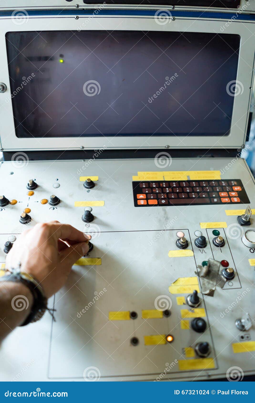 Hand Switching The Automatic Switches Of Electricity In The House ...