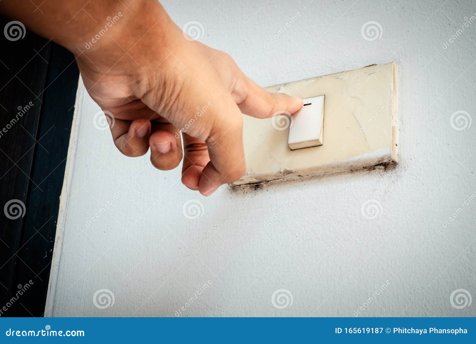 Hand Switching the Light on Stock Image - Image of indoor, close: 165619187