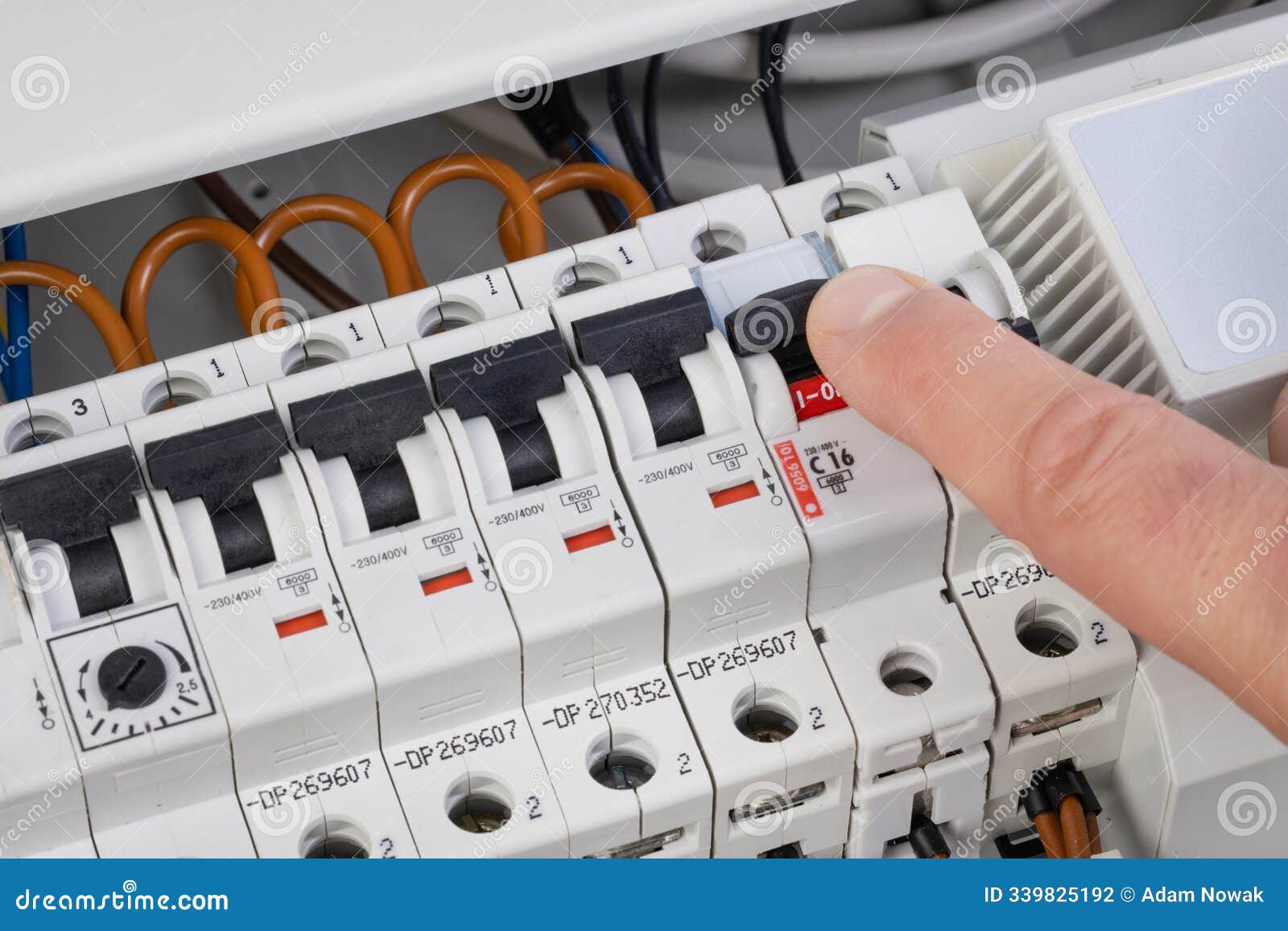 Hand Switching Off Circuit Breaker for Maintenance Stock Photo - Image ...
