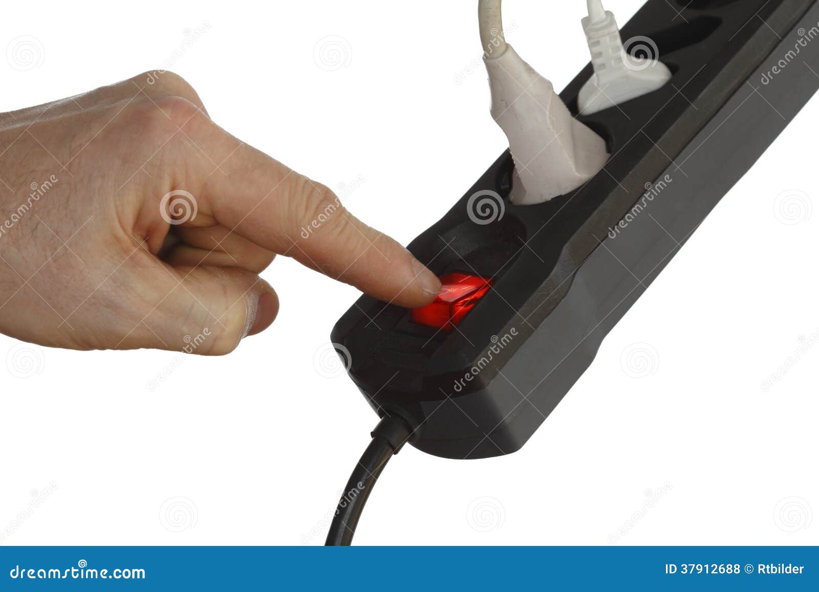 A hand is switching off stock photo. Image of conceptual - 37912688