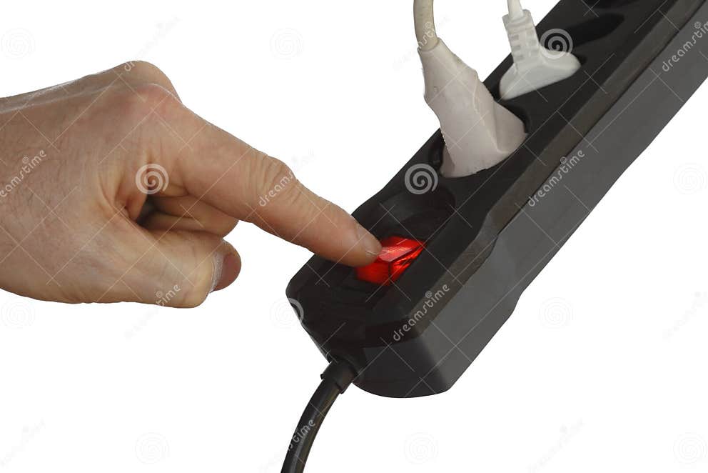 A hand is switching off stock photo. Image of conceptual - 37912688