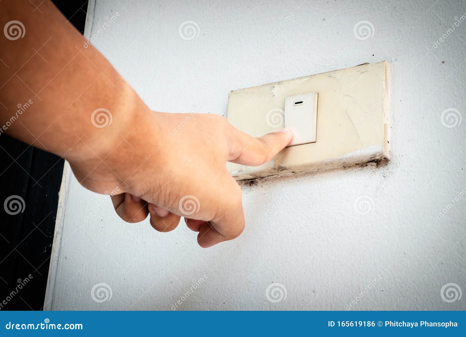 Hand Switching the Light on Stock Photo - Image of power, home: 165619186