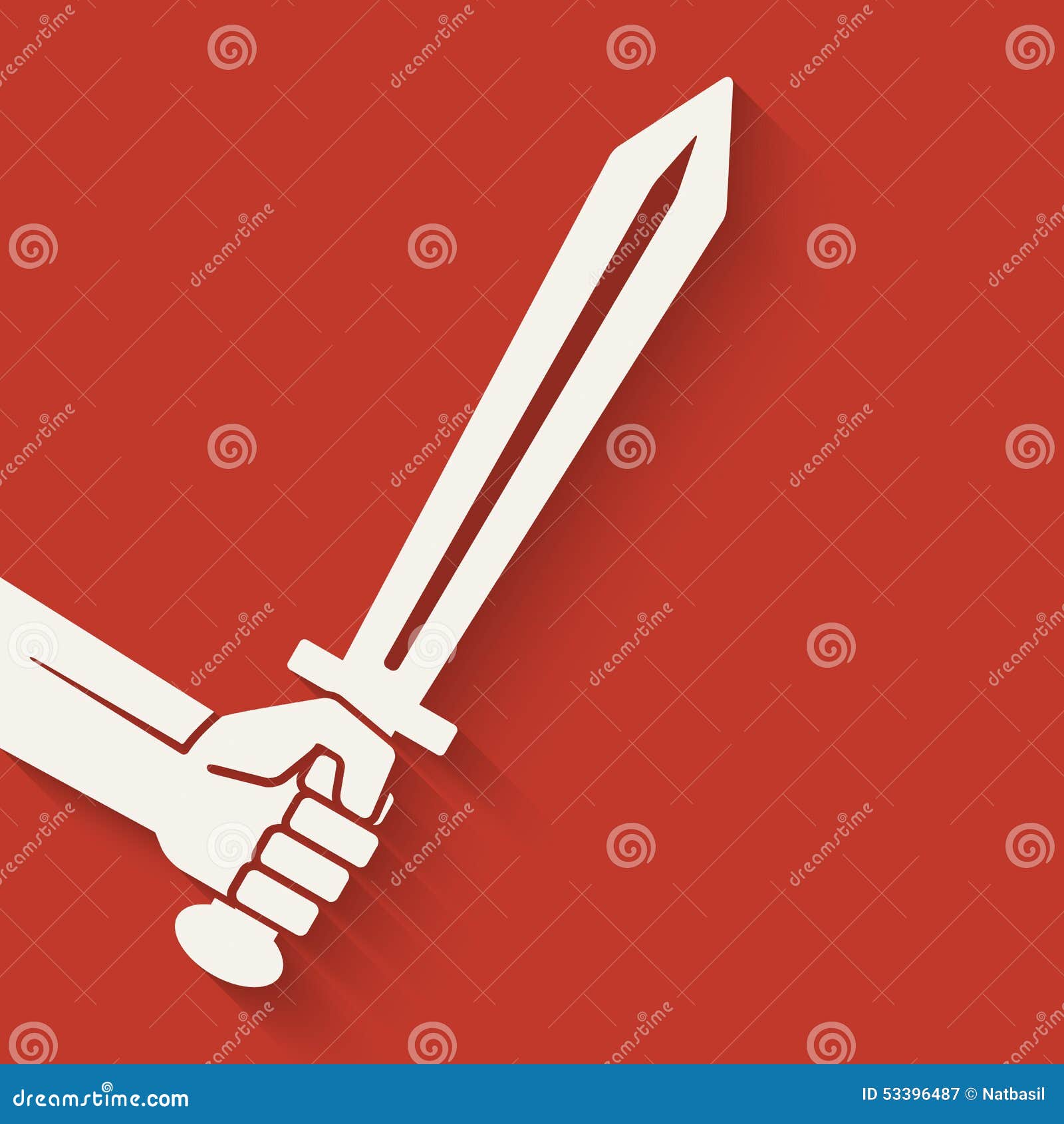 Hand with sword symbol stock vector. Illustration of antique - 53396487