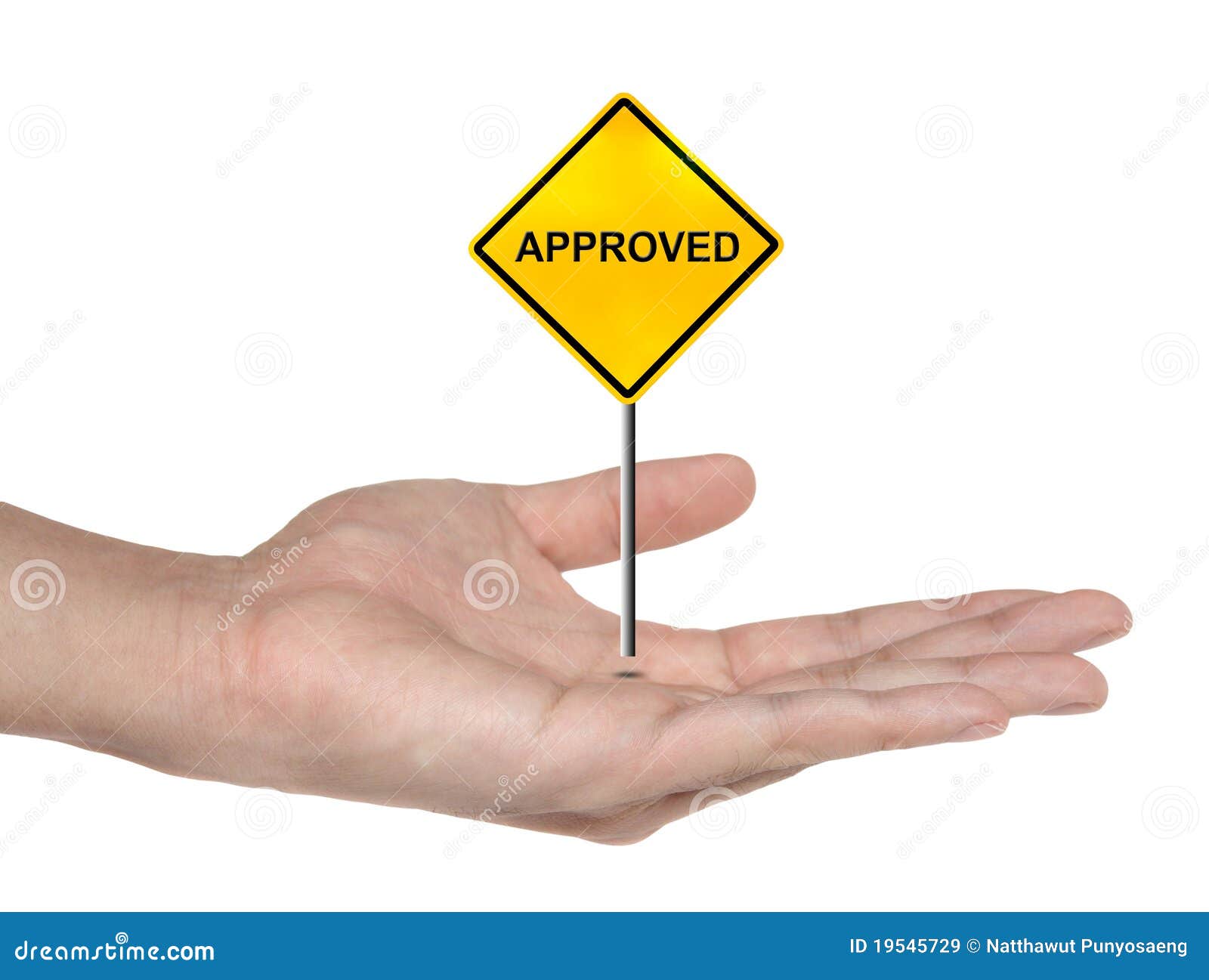 Hand Symbol with Approved Sign Isolated Stock Image - Image of ...