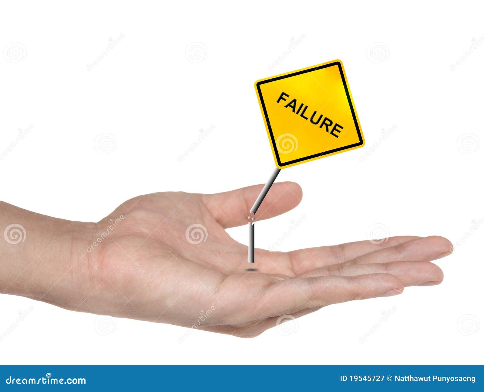 Hand Symbol with Failure Sign Isolated Stock Image - Image of isolated ...