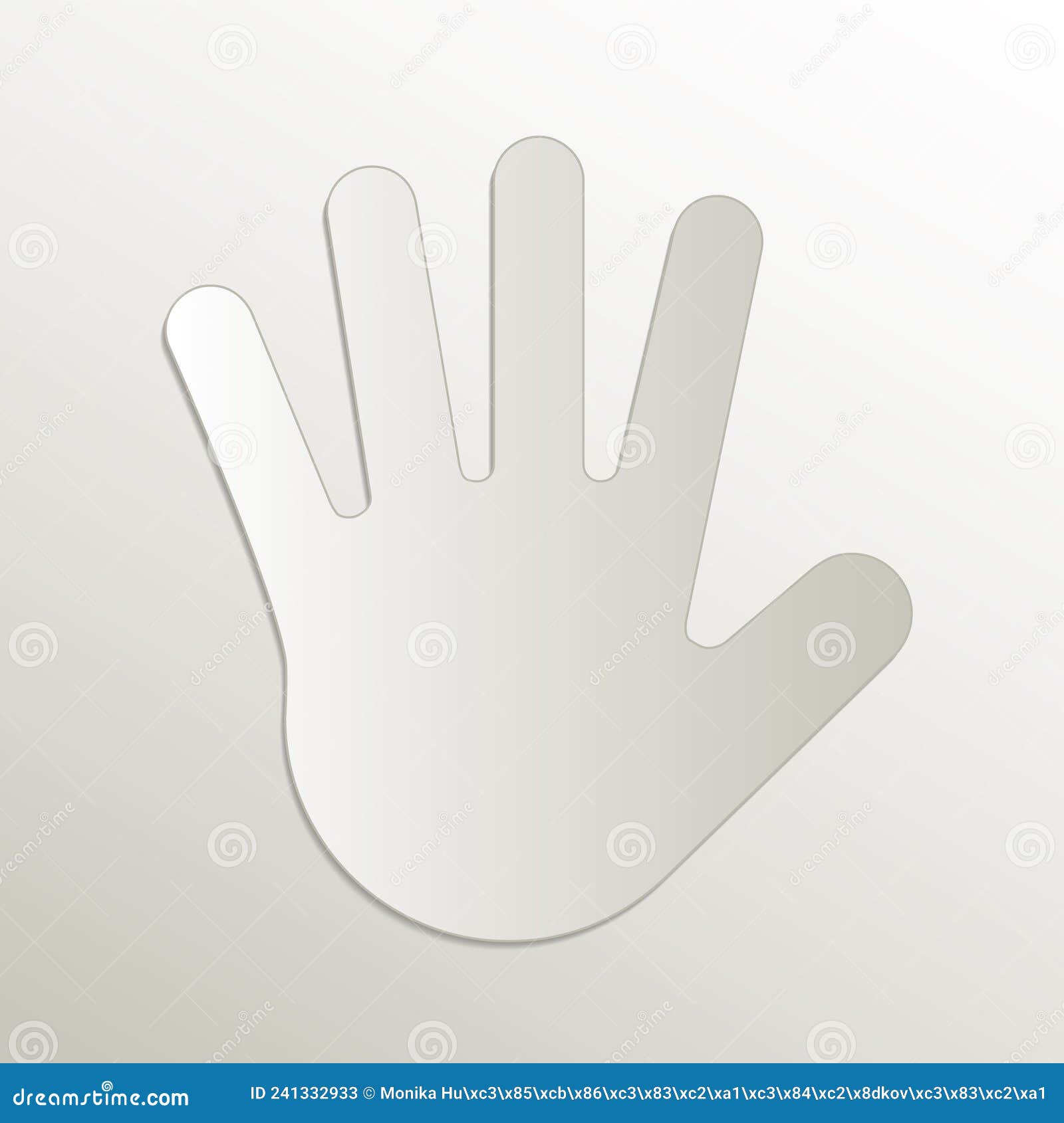Hand Symbol Icon, Card Paper 3D Natural Stock Vector - Illustration of ...