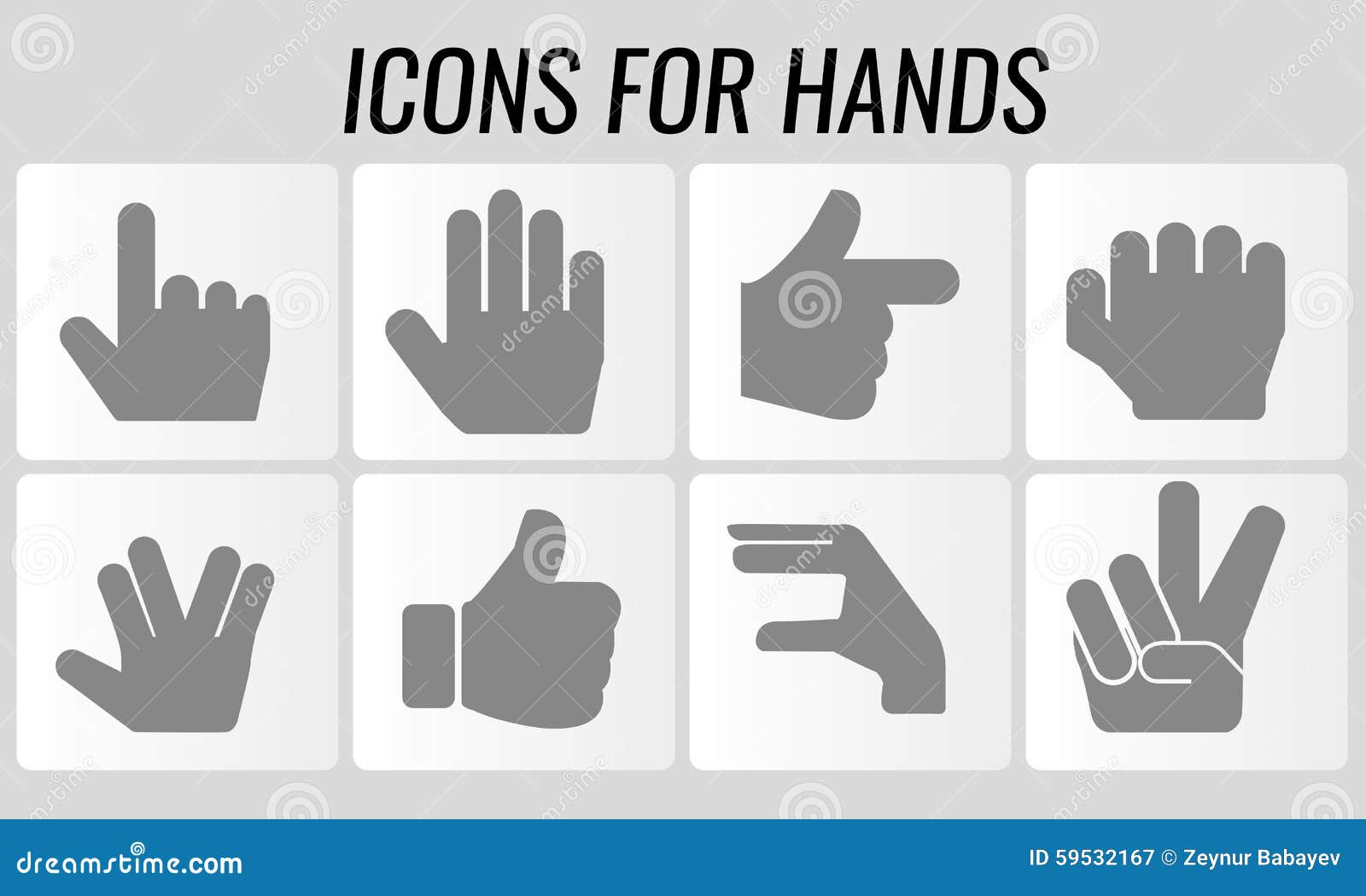 Hand Symbol Icons in Vector Stock Vector - Illustration of showing ...