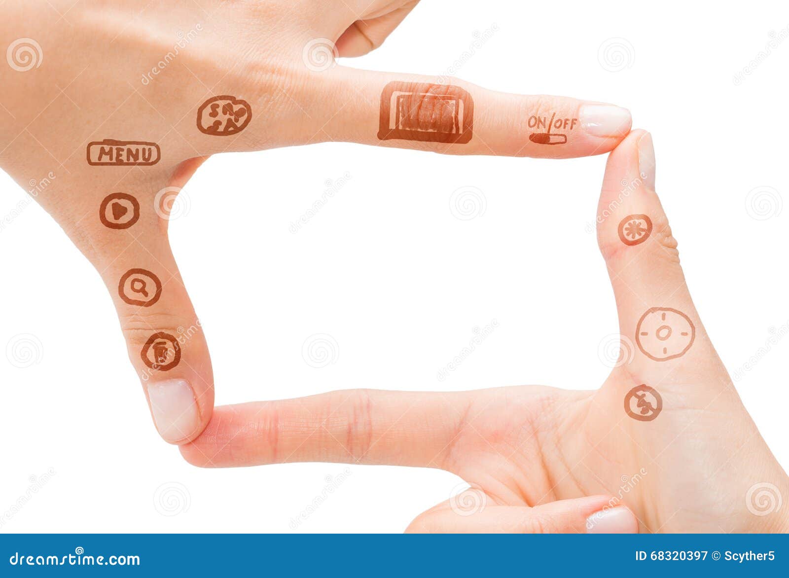 Hand Symbol that Means Digital Camera Stock Image - Image of hand, body ...
