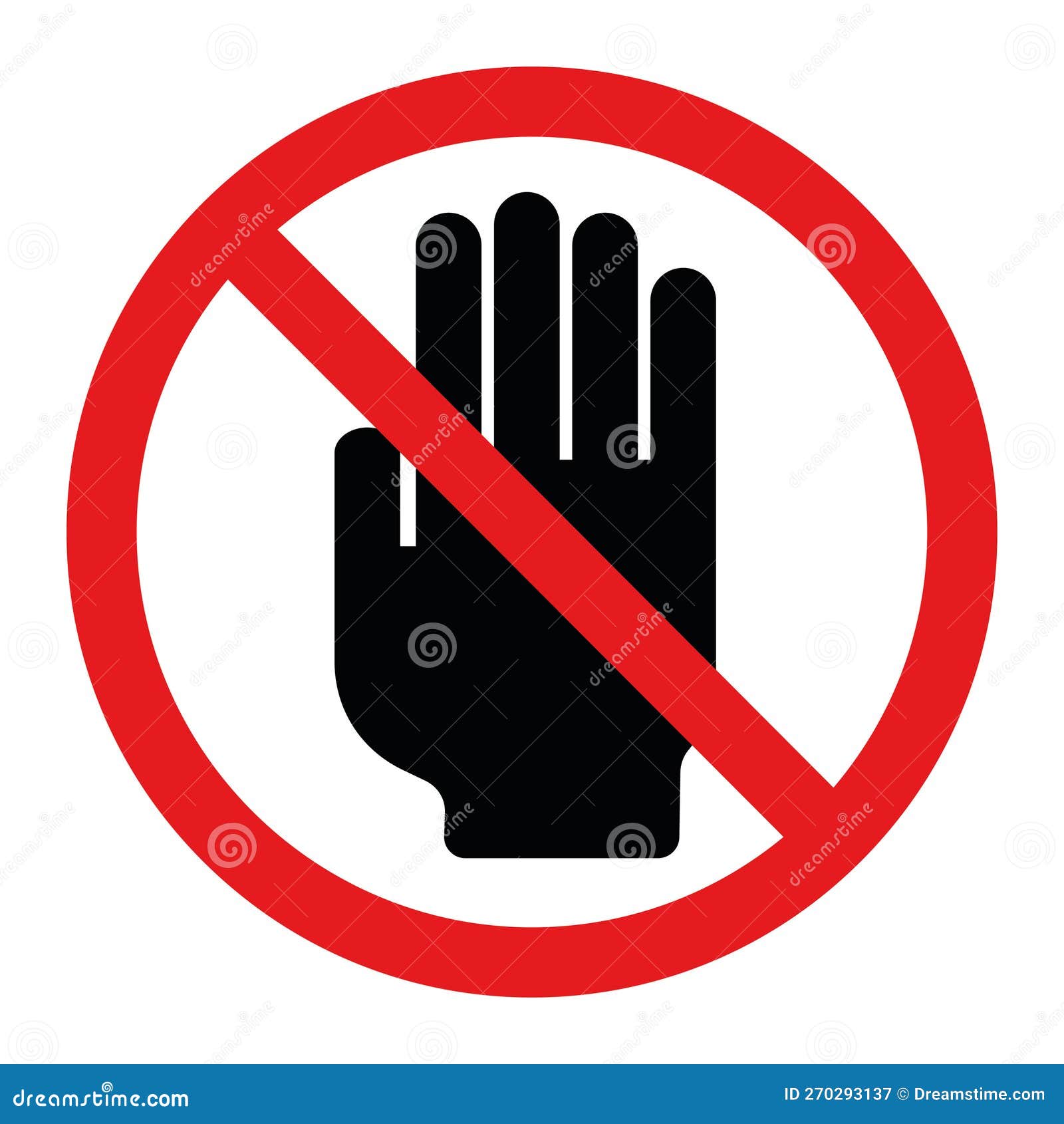 Hand Symbol Means Stop Prohibition Vector Illustration. Stock ...