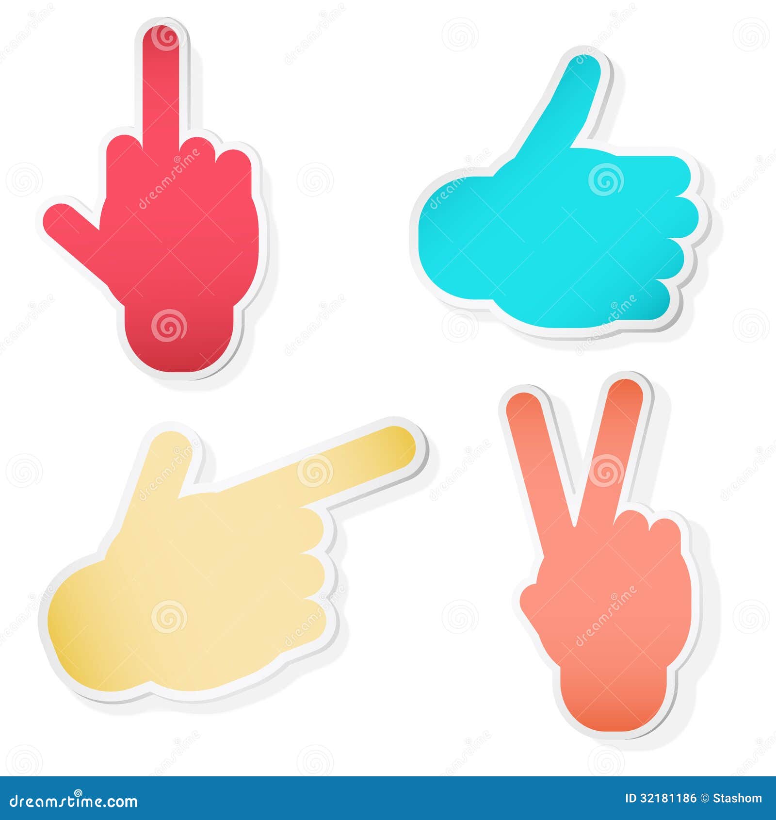 Hand Symbols. Vector Illustration Stock Illustration - Illustration of ...