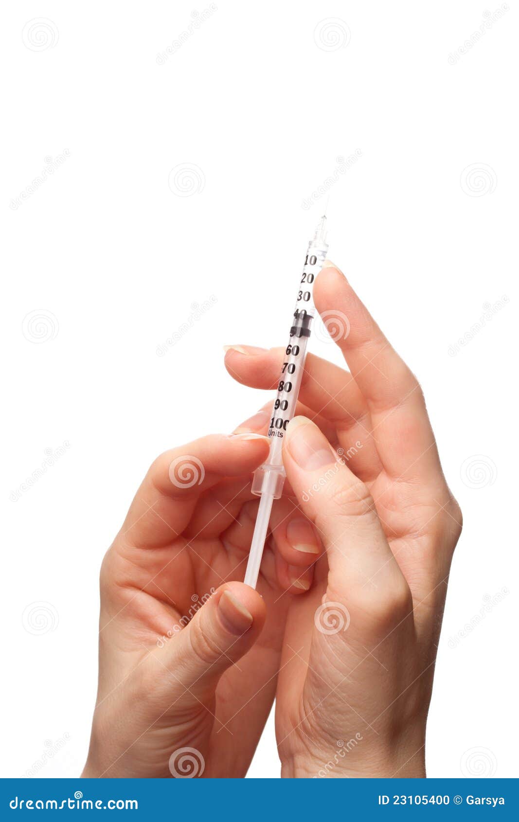 Hand with syringe stock photo. Image of closeup, needle - 23105400