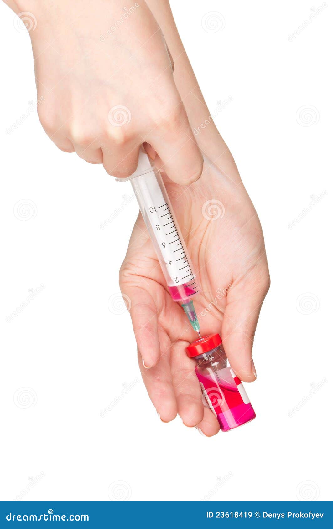 Hand with syringe stock image. Image of cutout, background - 23618419