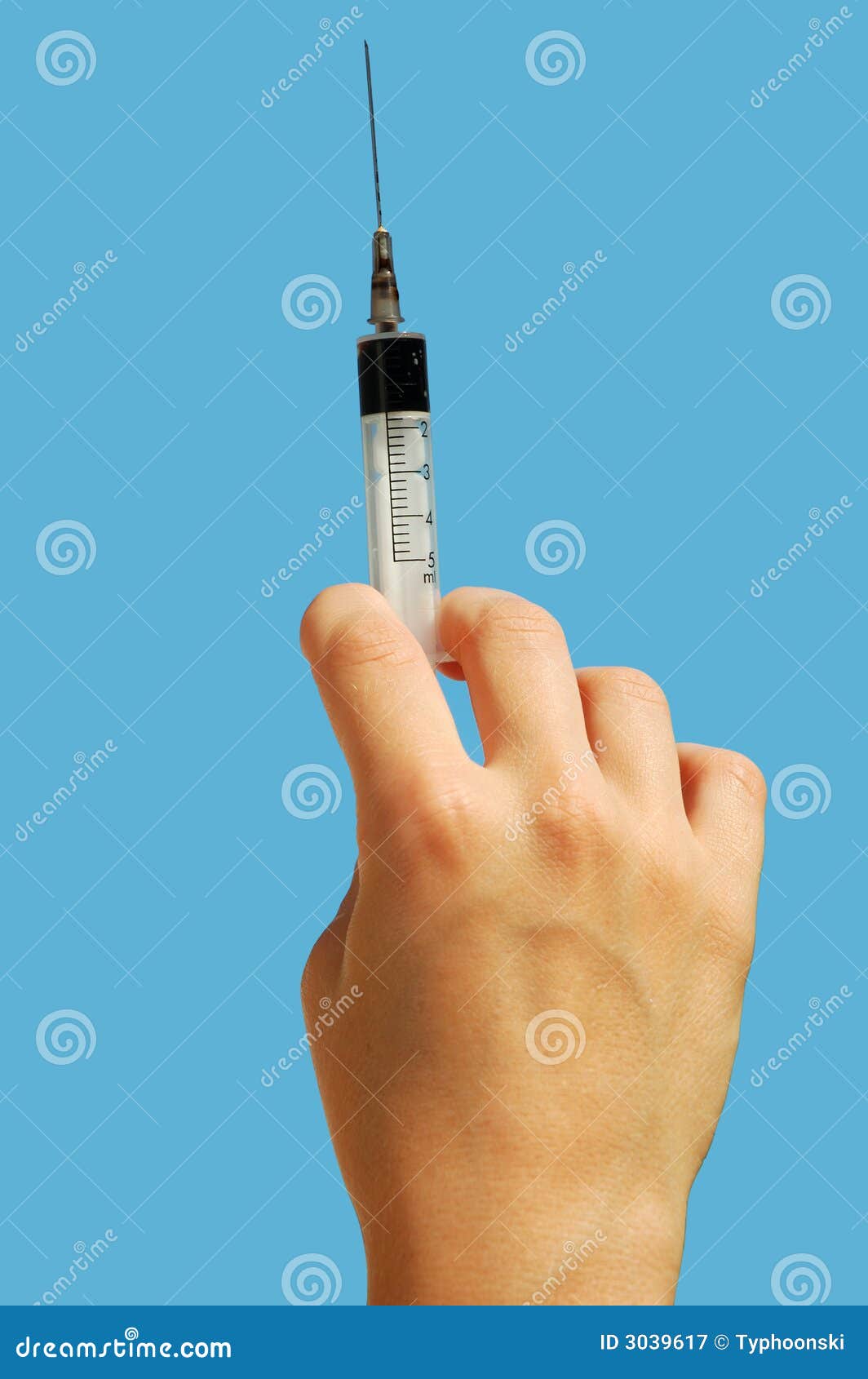 Hand with syringe stock image. Image of drug, anesthetic - 3039617