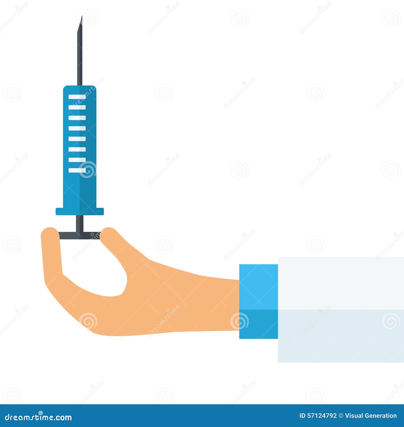 Hand with syringe stock vector. Illustration of healthy - 57124792
