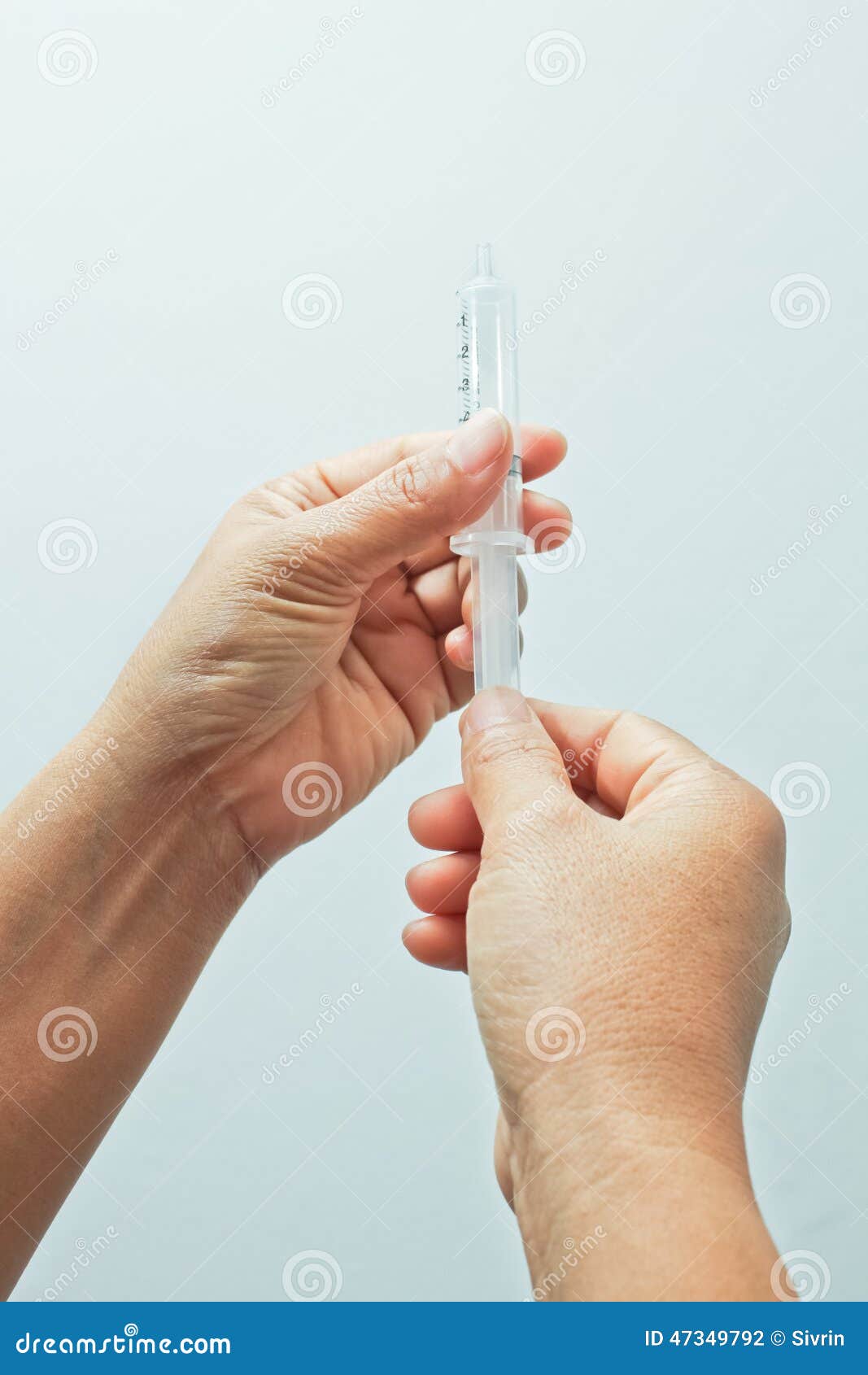 Hand with syringe. stock photo. Image of care, therapy - 47349792