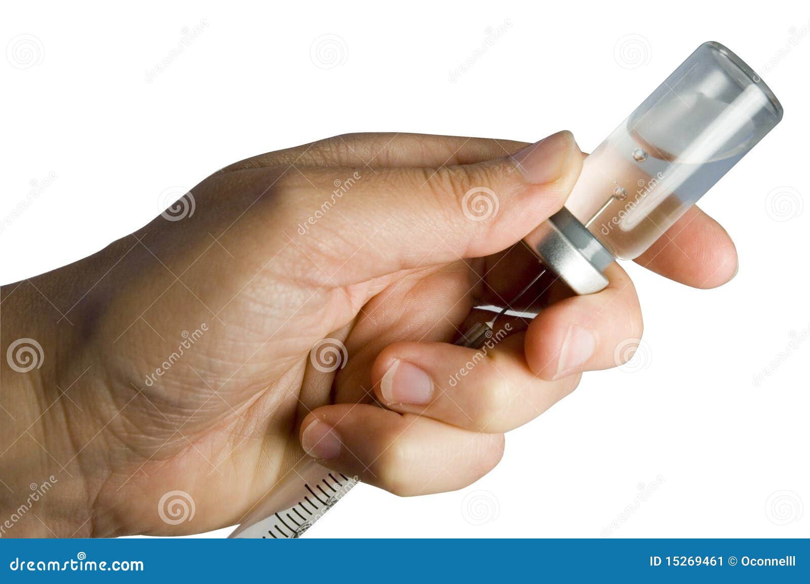 Hand, Syringe & Vial stock image. Image of phobia - 15269461