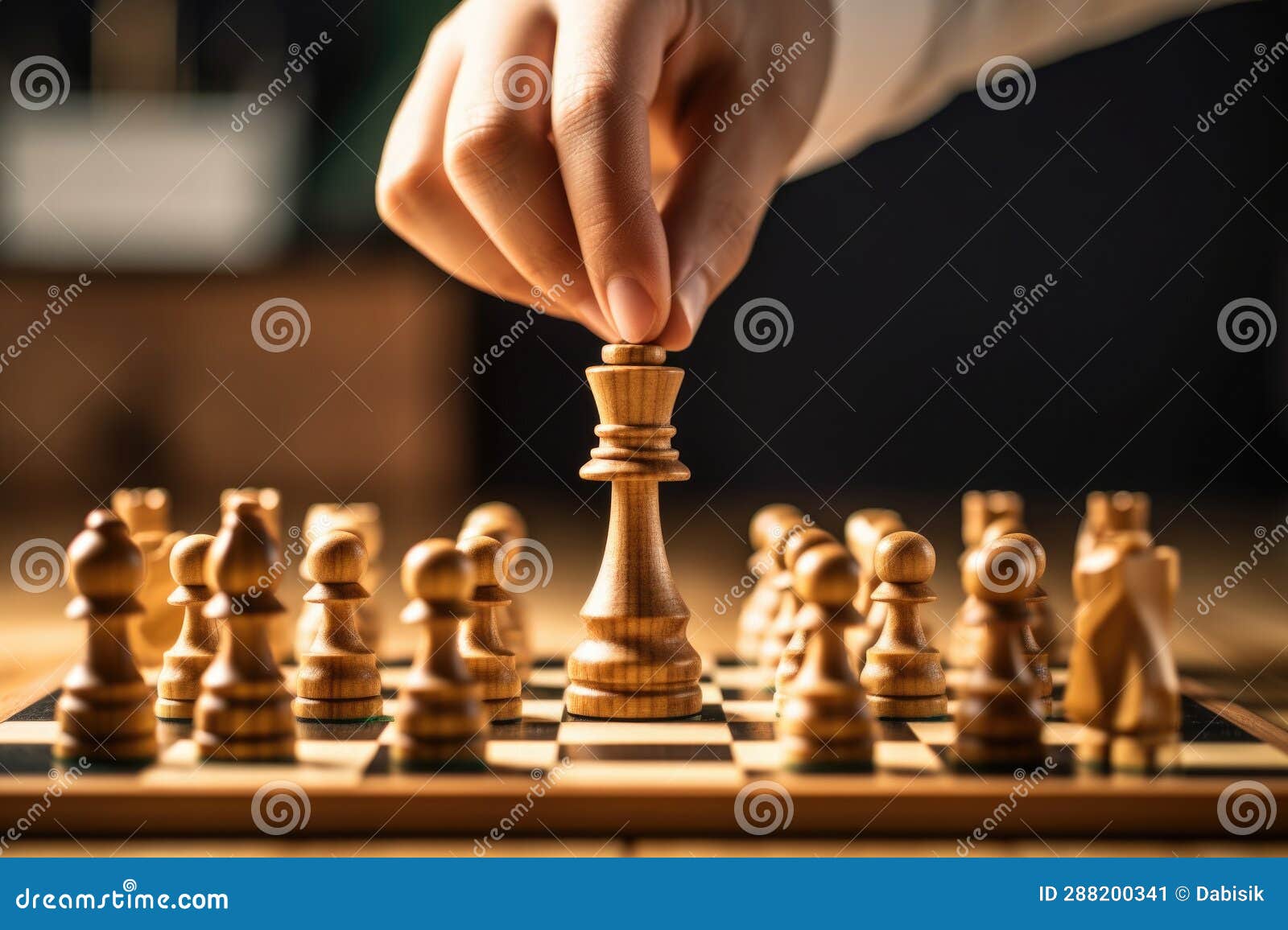 Hand Take Chess Pieces on Chessboard. Generative AI Stock Illustration ...