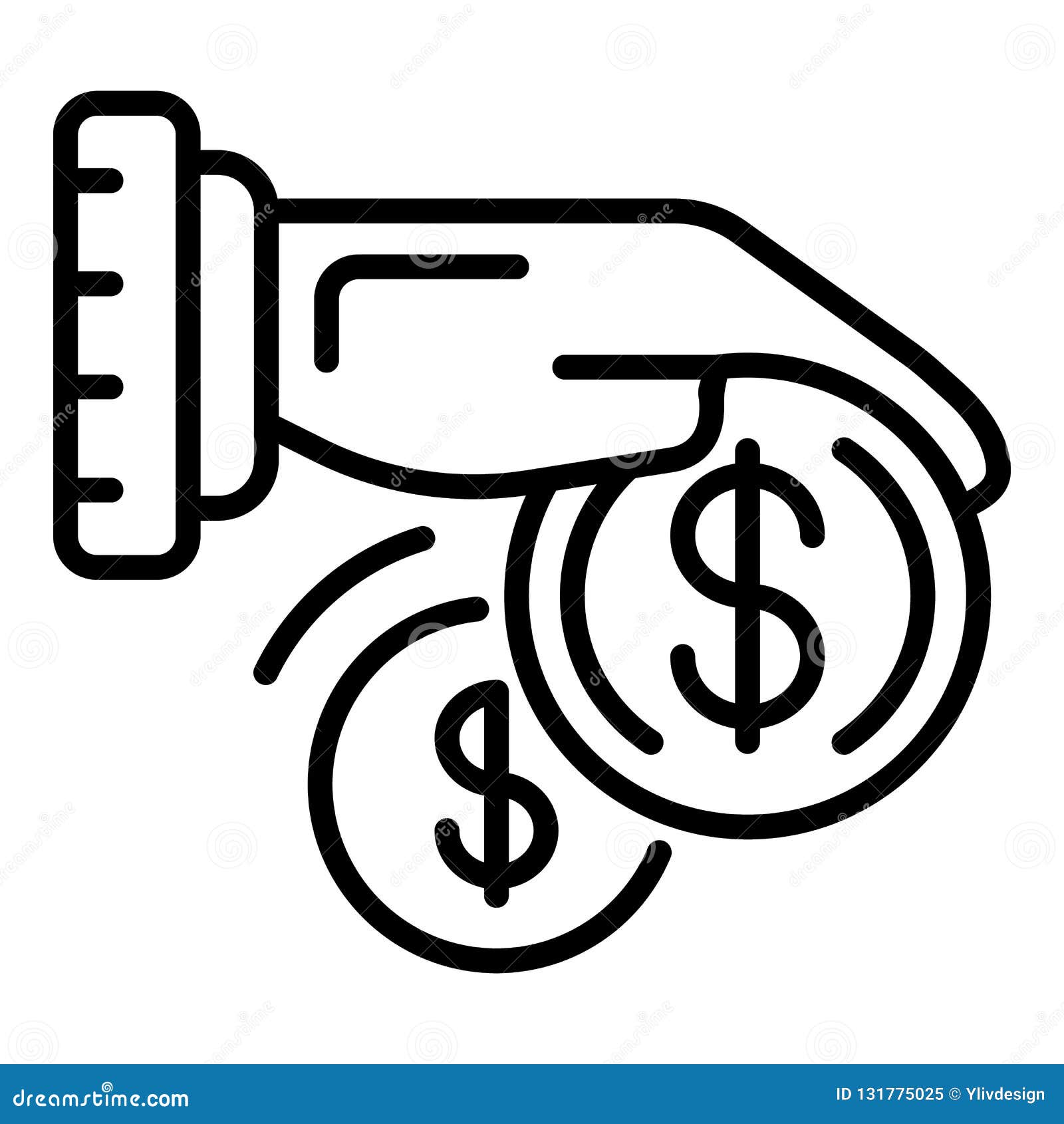 Hand Take Corruption Money Icon, Outline Style Stock Vector ...
