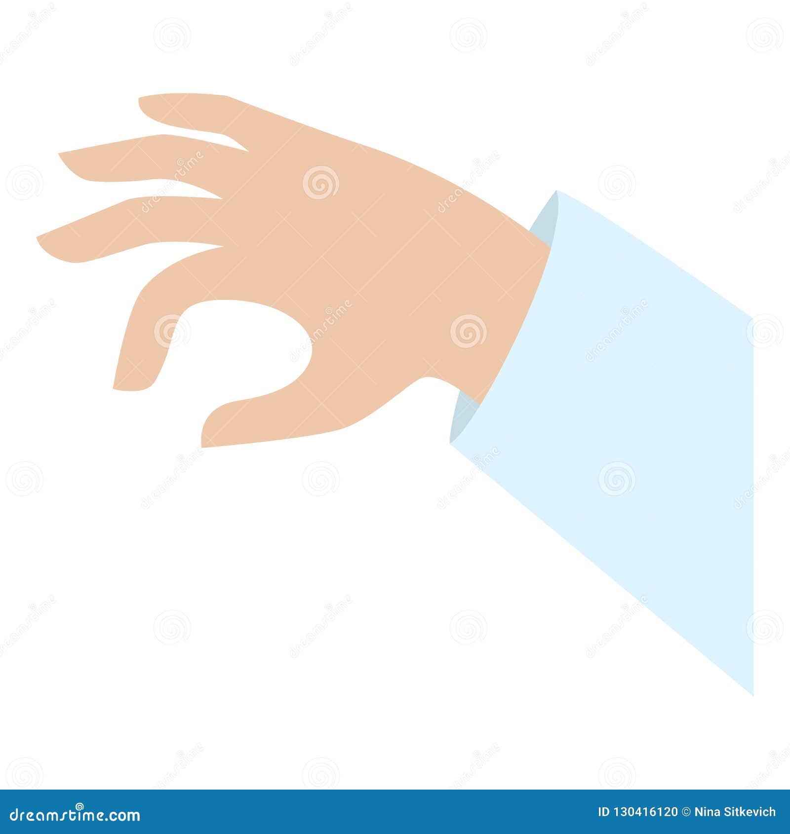 Hand take icon, flat style stock vector. Illustration of hold - 130416120
