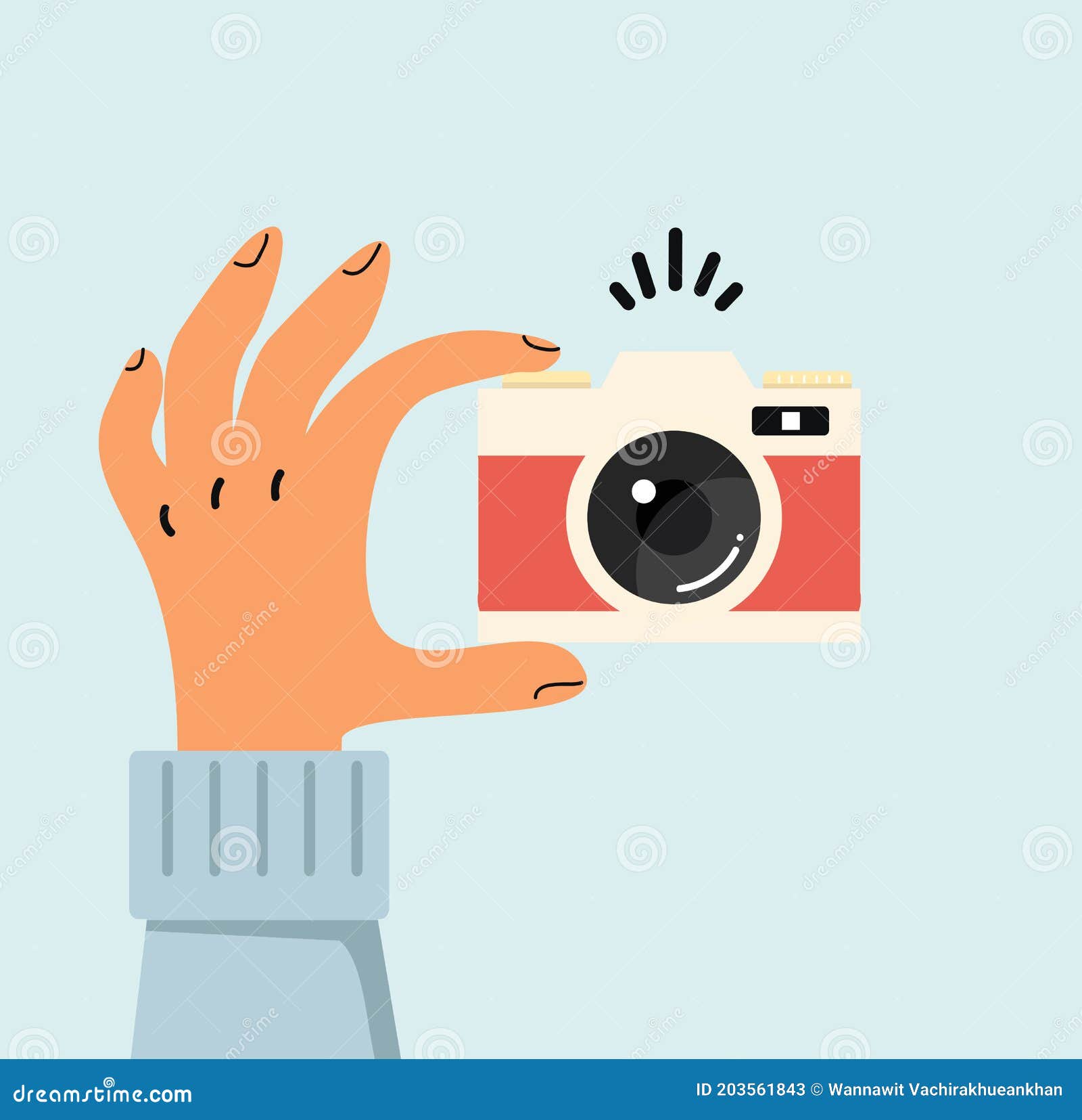 Hand Take Photo Camera Vector Stock Vector - Illustration of hold, film ...