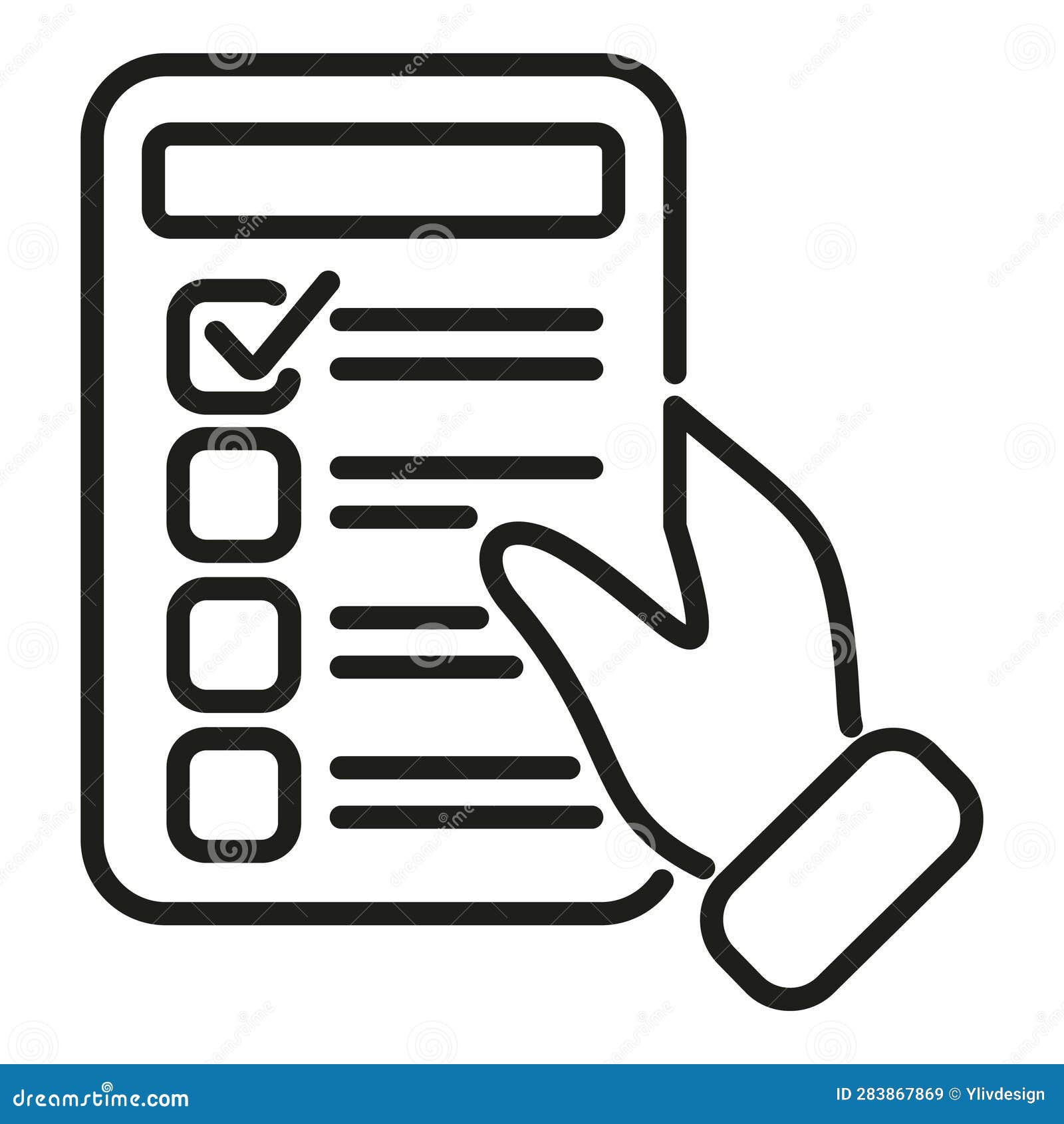 Hand Take Test Result Icon Outline Vector. Rapid Sample Stock ...