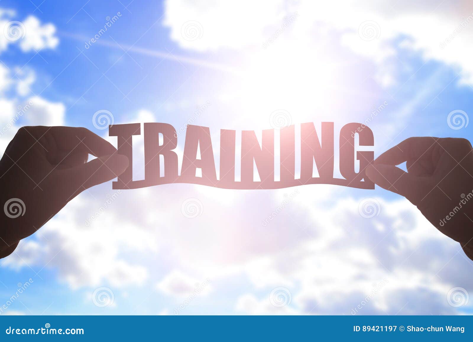 Hand take training word stock image. Image of cutout - 89421197