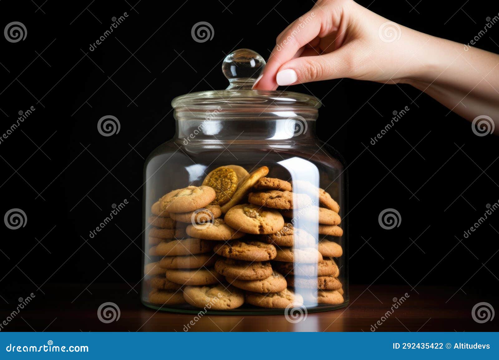 Hand Taking a Cookie from a Cookie Jar Stock Photo - Image of cookie ...