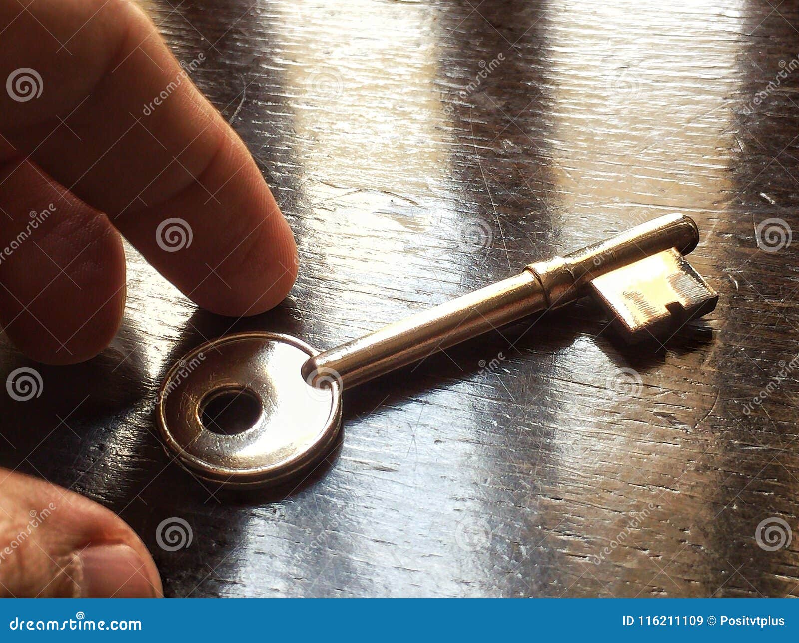 Hand Taking a Key on the Table Concept Stock Image - Image of close ...