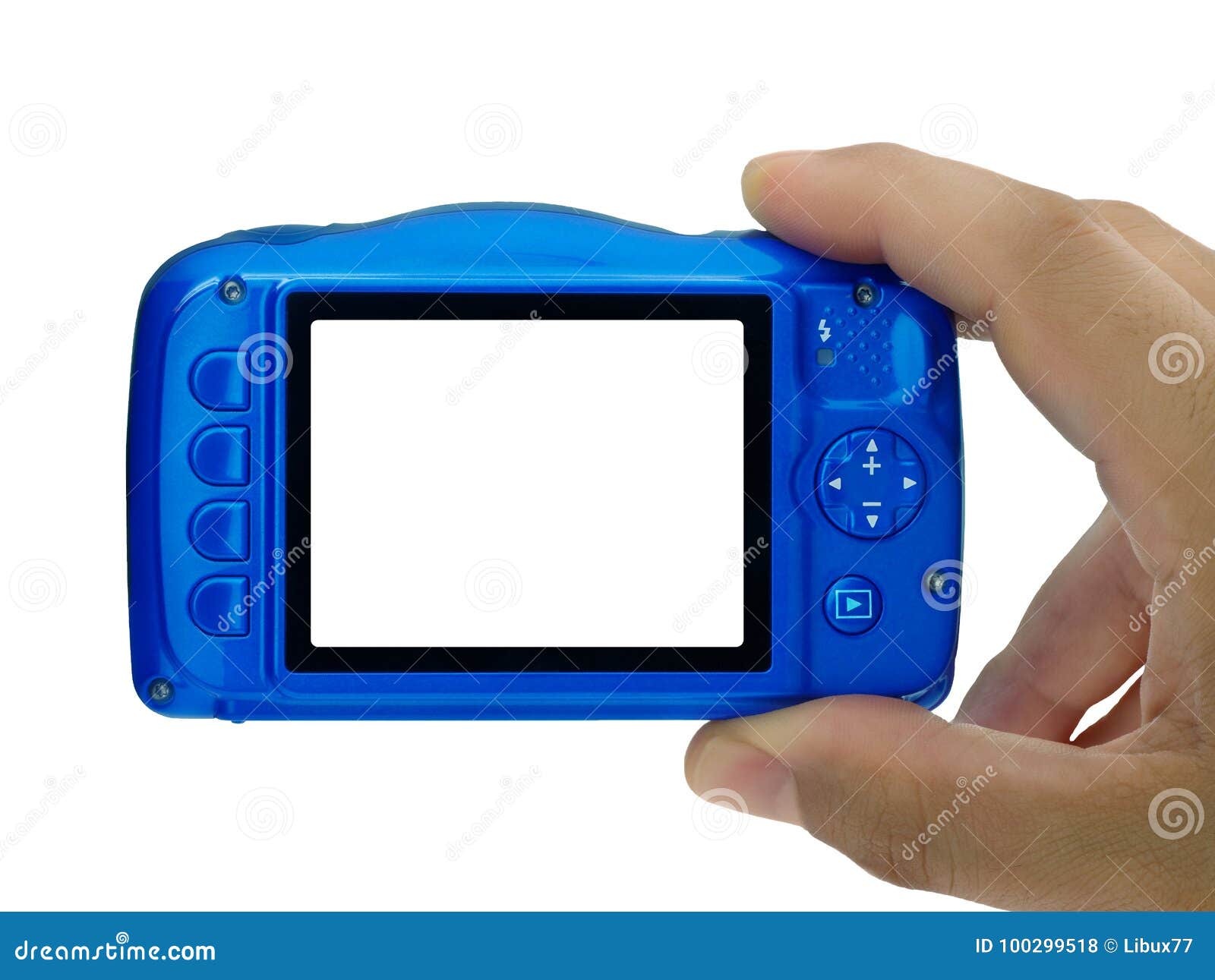 Hand Taking Picture Compact Camera Blank Display Isolated Stock Photo ...