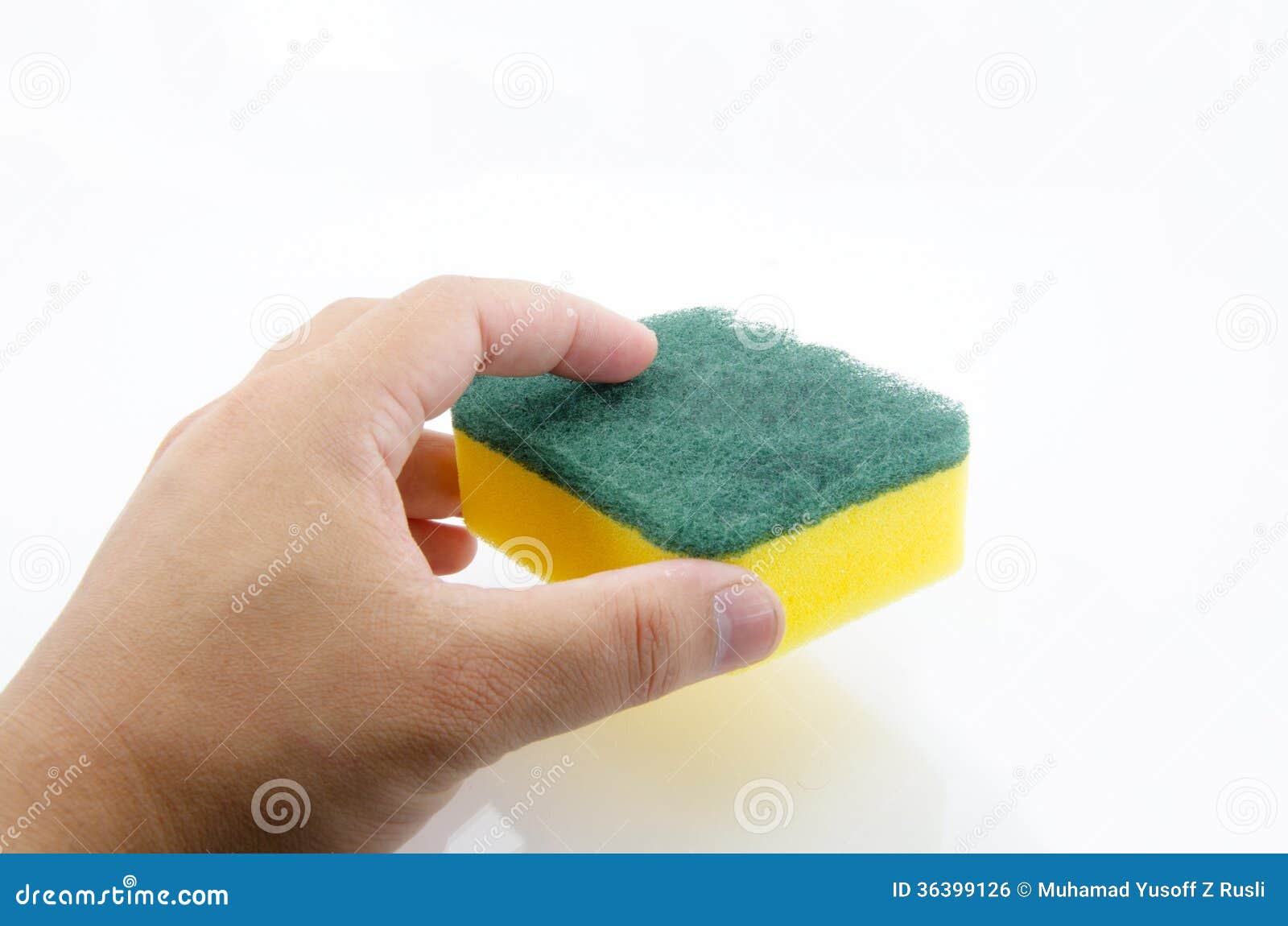 Hand Taking Sponge Over White Background Stock Photo - Image of fresh ...