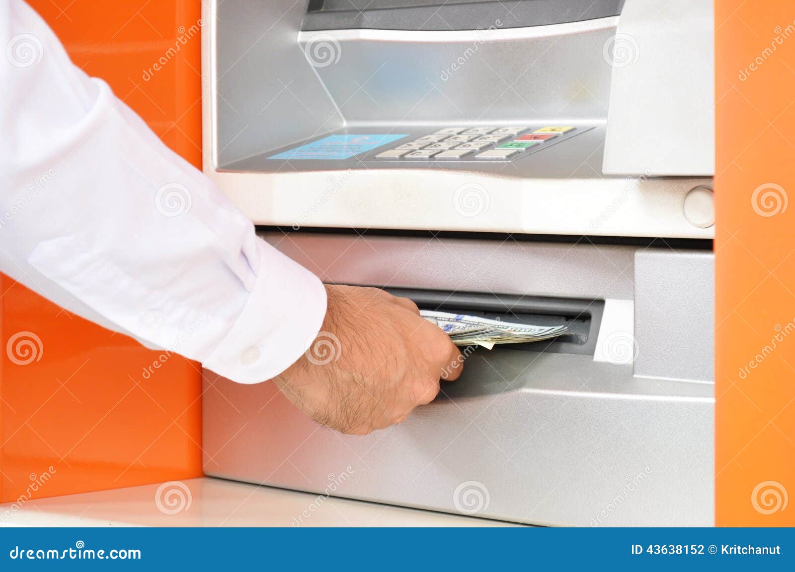 Hand Taking (withdrawing) Money from ATM Stock Photo - Image of salary ...