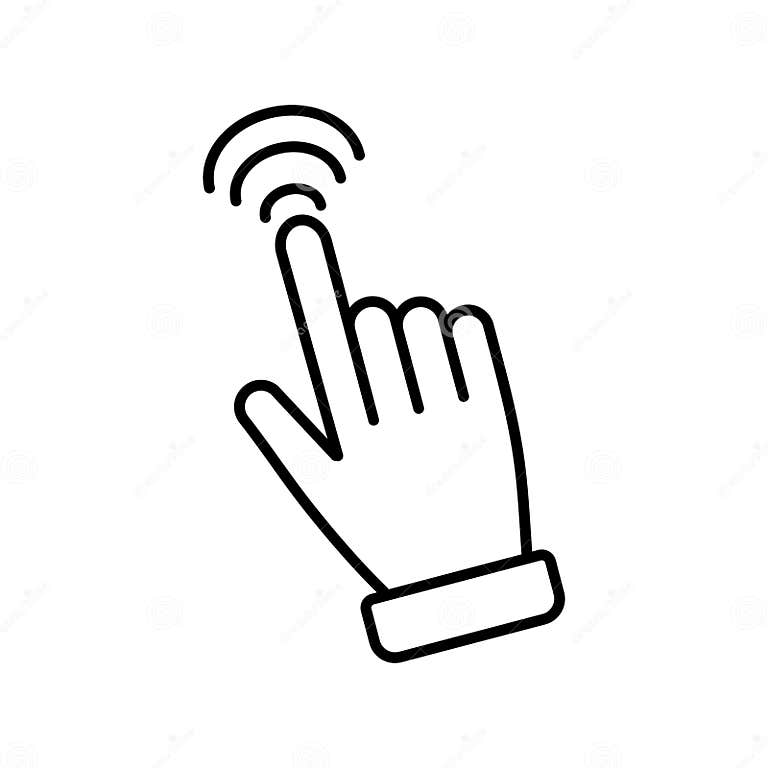 Hand Tapping a Screen with Connection Waves Indicating Interaction in a ...