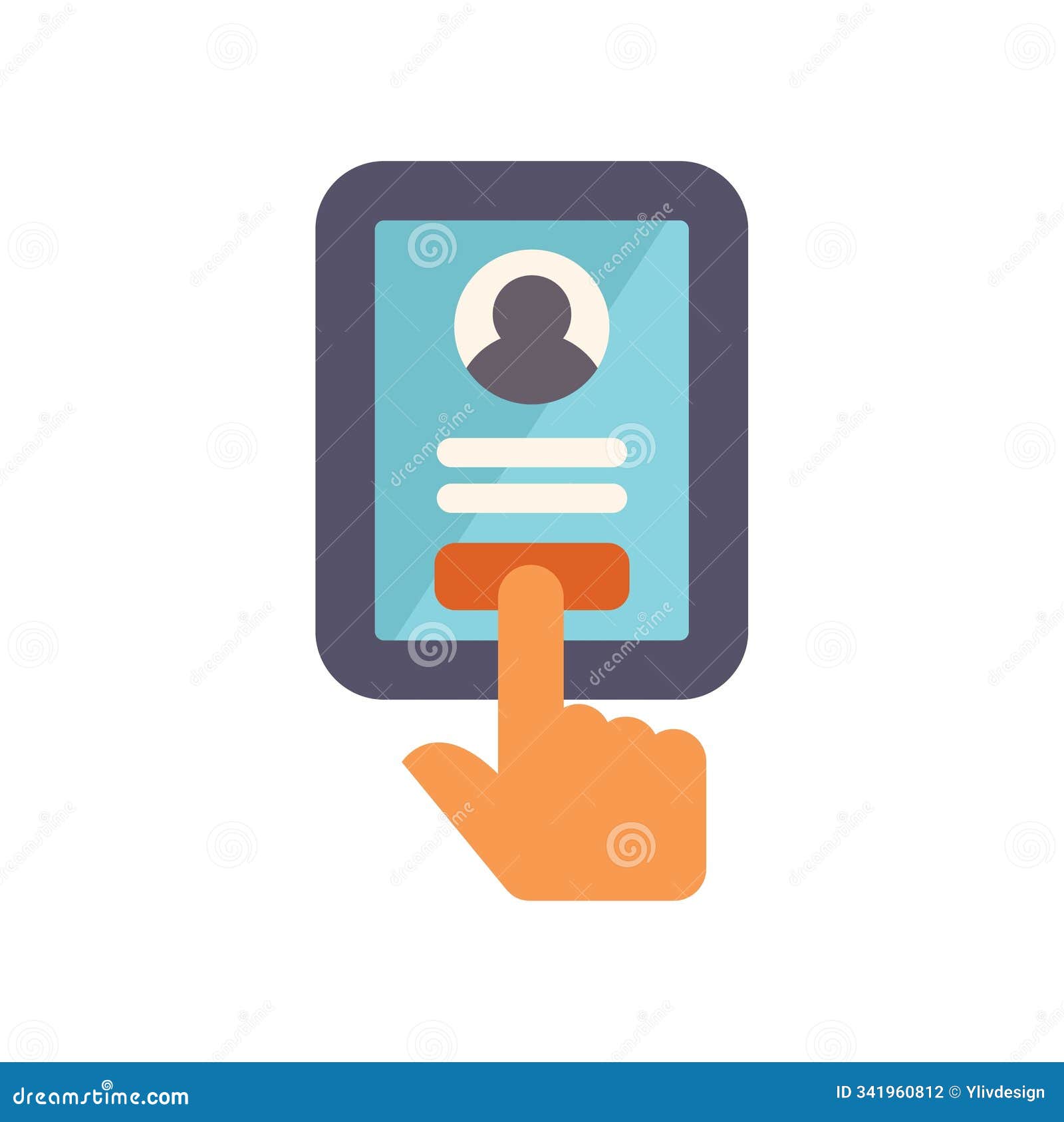 Hand Tapping Smartphone Screen To Access Personal Profile Information ...