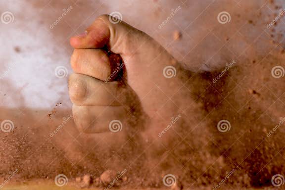 Hand Tapping on the Table with Cocoa Stock Image - Image of clipping ...