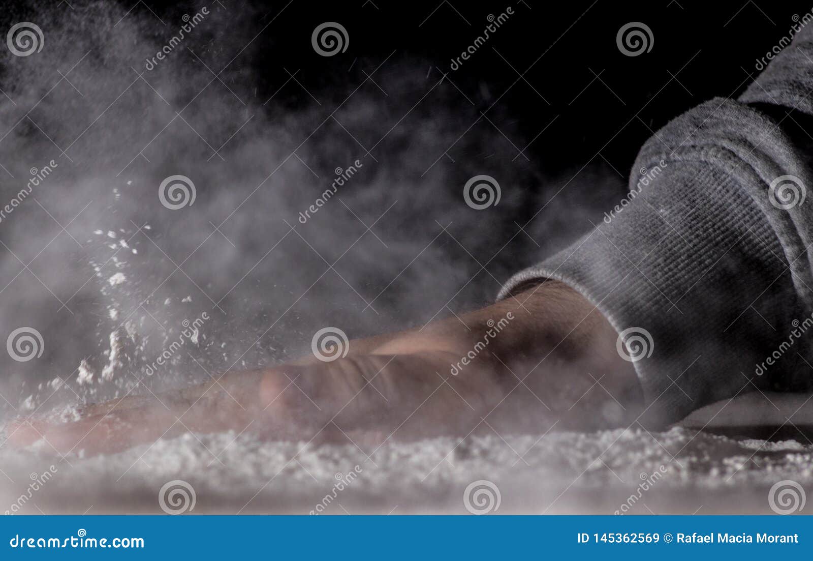 Hand Tapping on the Table with Flour Stock Image - Image of cuisine ...