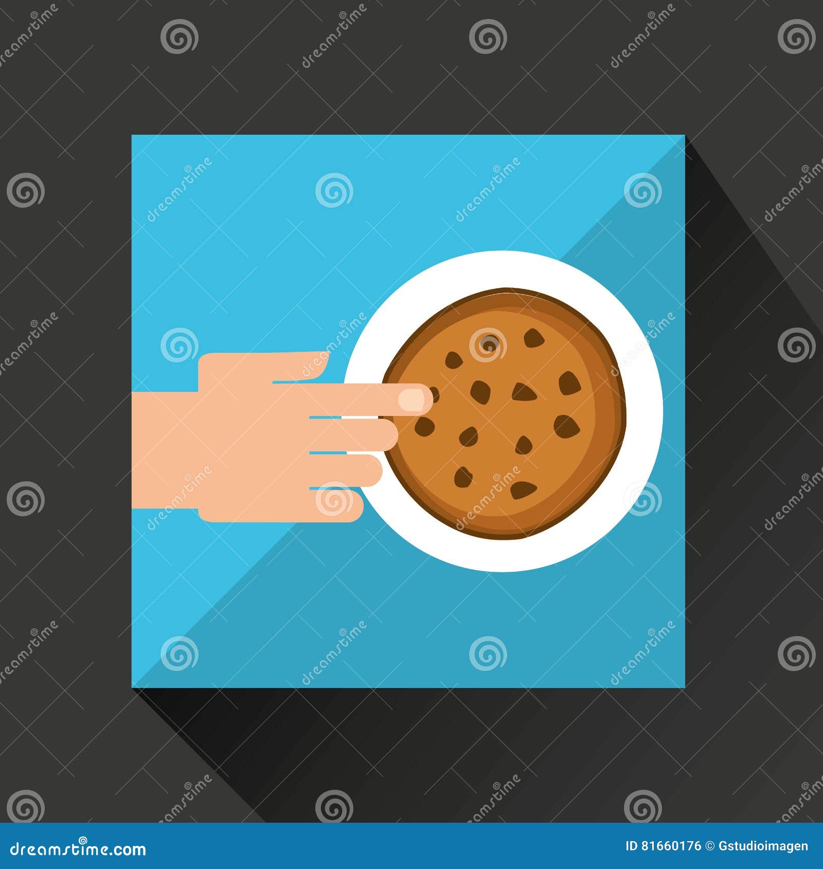 Hand with Tasty Cookie Chocolate Stock Vector - Illustration of ...
