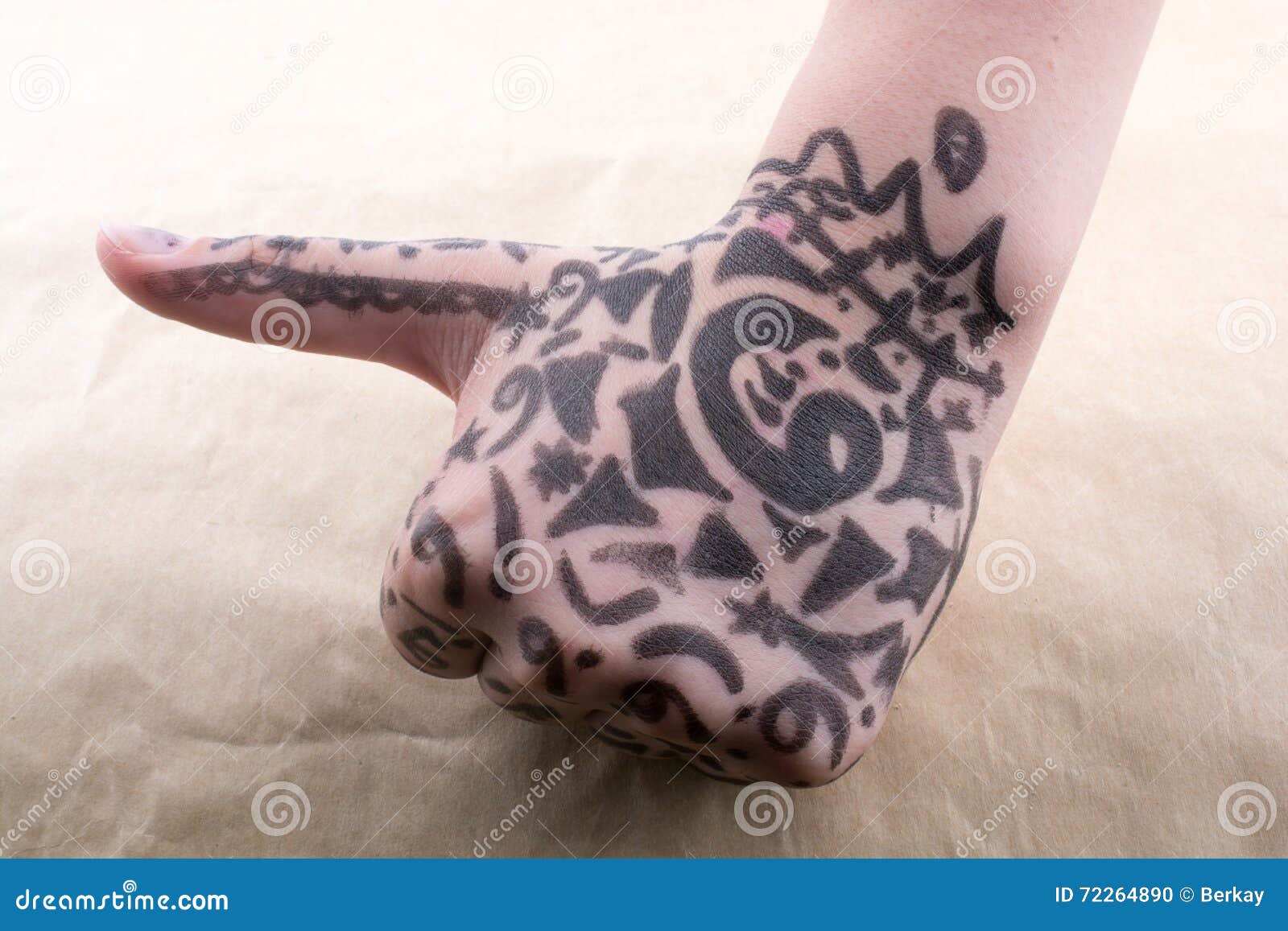 Hand with tattoo stock photo. Image of beautiful, hand - 72264890