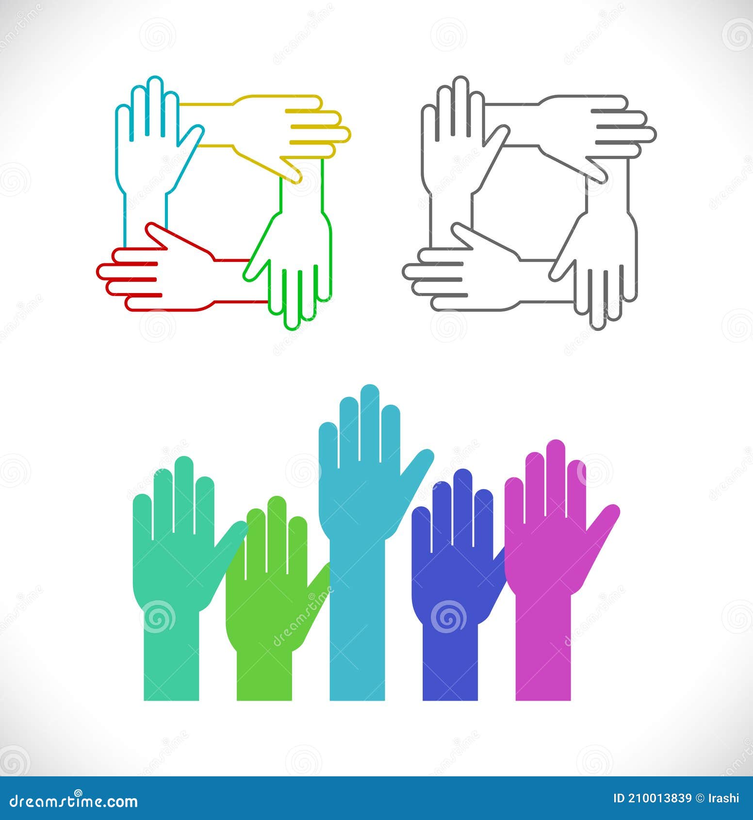Hand team icon stock vector. Illustration of logo, company - 210013839