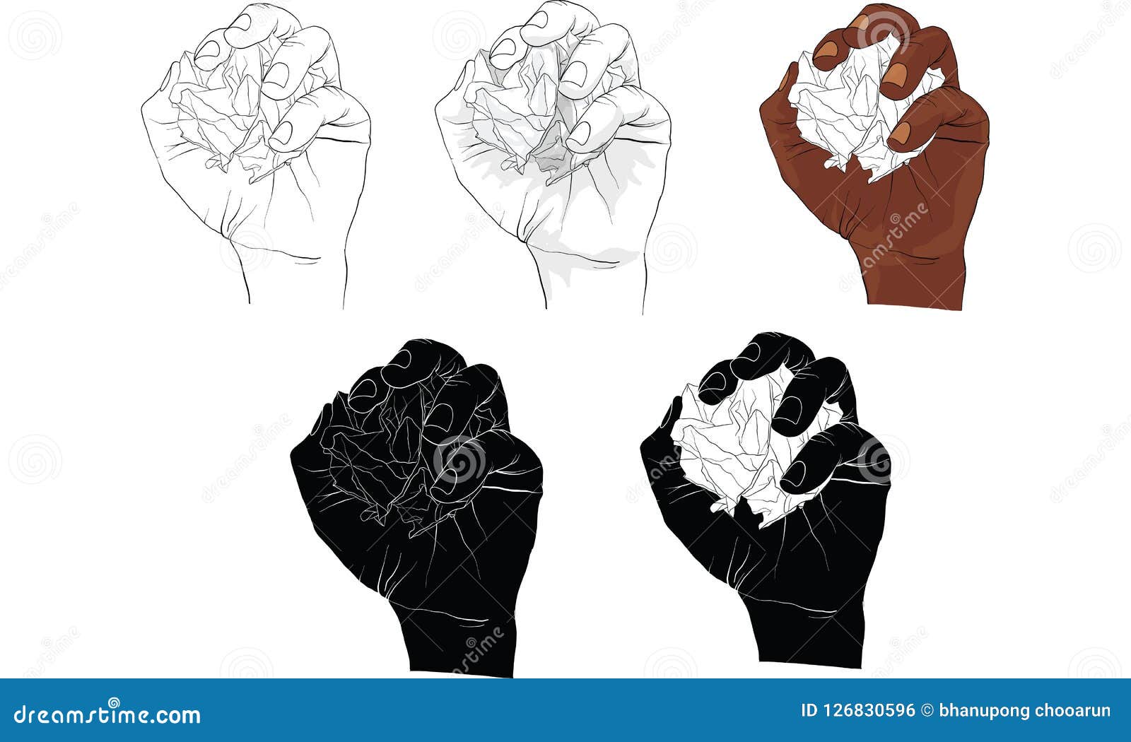 Hand Tearing and Crooking Paper, Vector Stock Vector - Illustration of ...