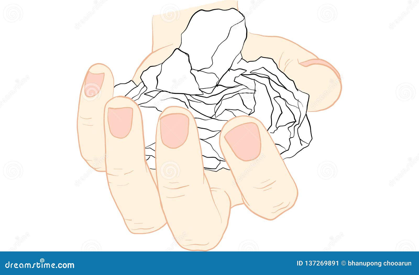 Hand Tearing and Crooking Paper, Vector Stock Vector - Illustration of ...