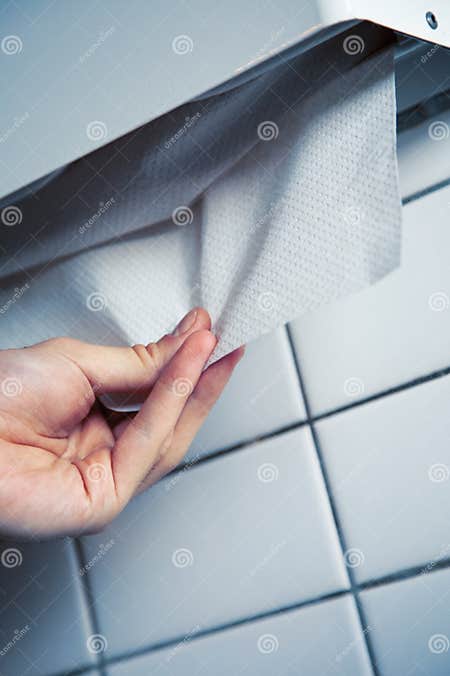 Hand Tearing a Paper Tissue Stock Image - Image of moisturizer ...