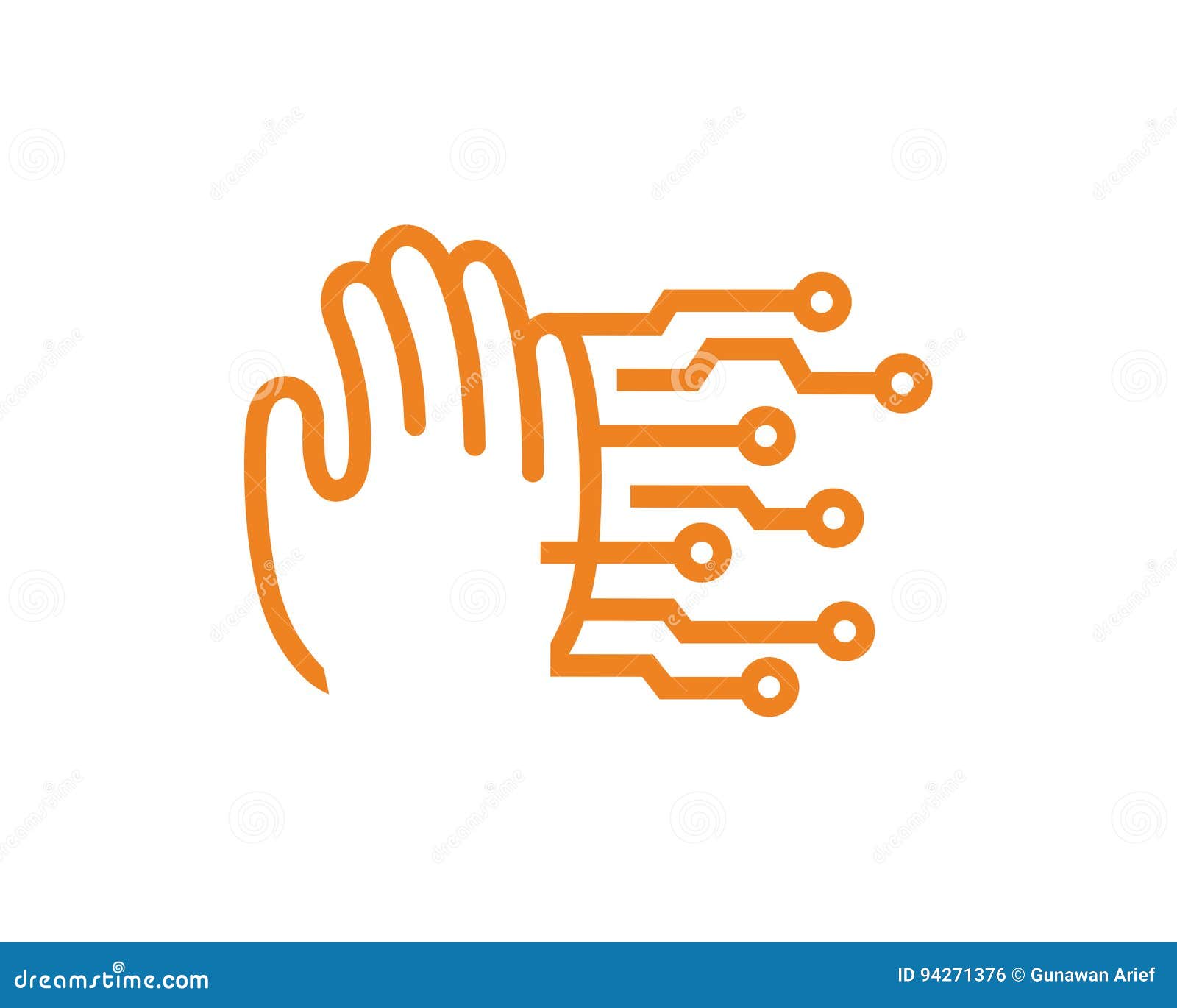 Hand Tech Logo Template Design Vector, Emblem, Design Concept, Stock ...