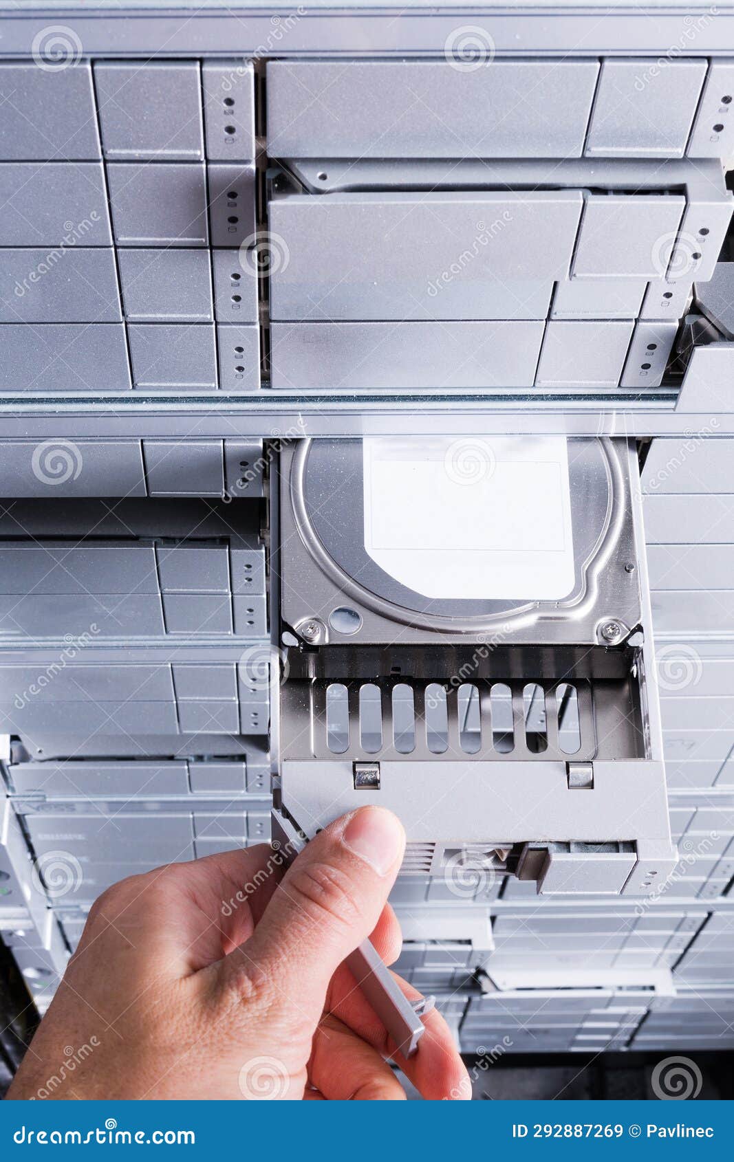 Hand of it Technician Installing Hard Drive with SAS Interface I Stock ...