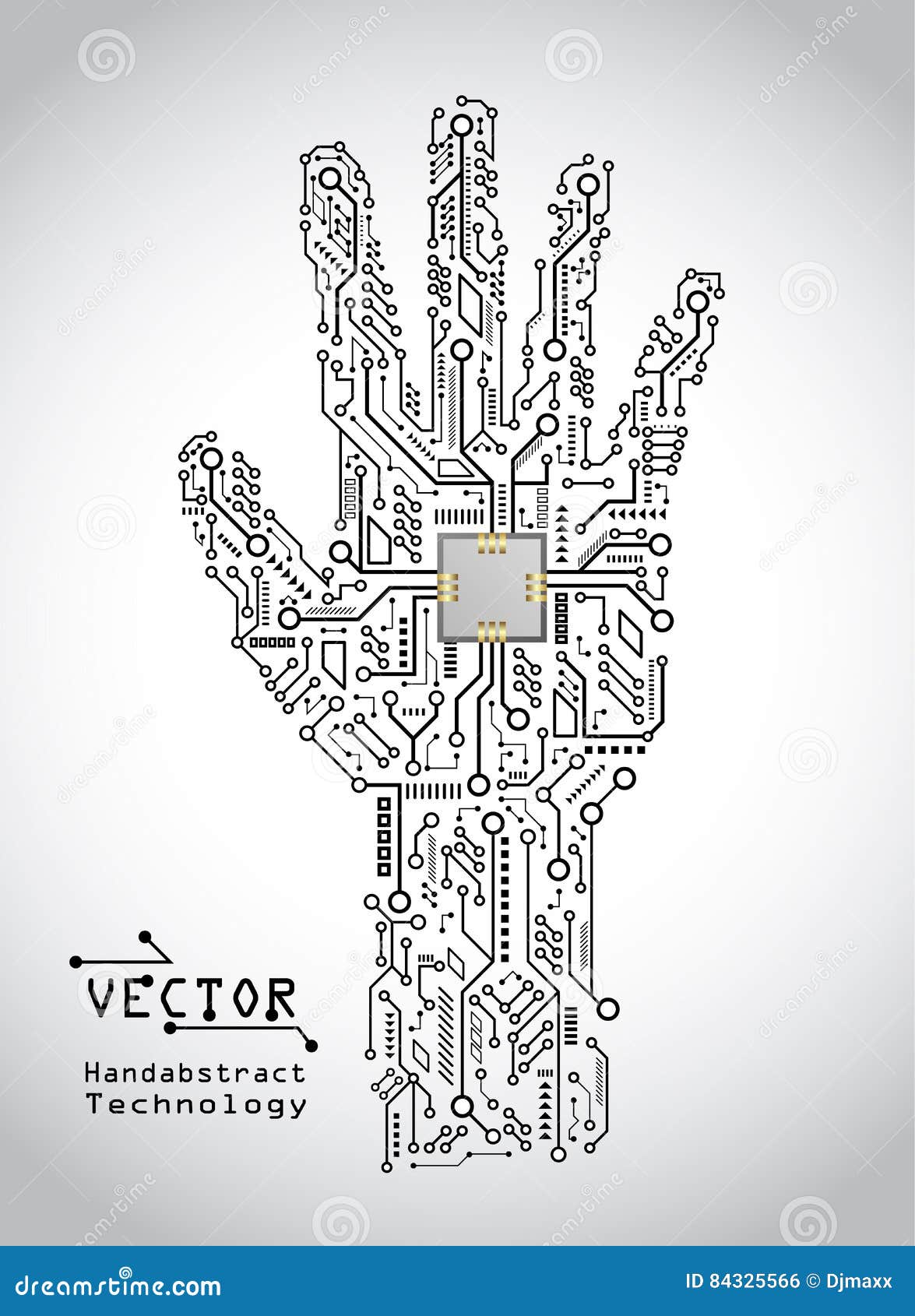 Hand Technology Illustration Vector and Background Stock Vector ...
