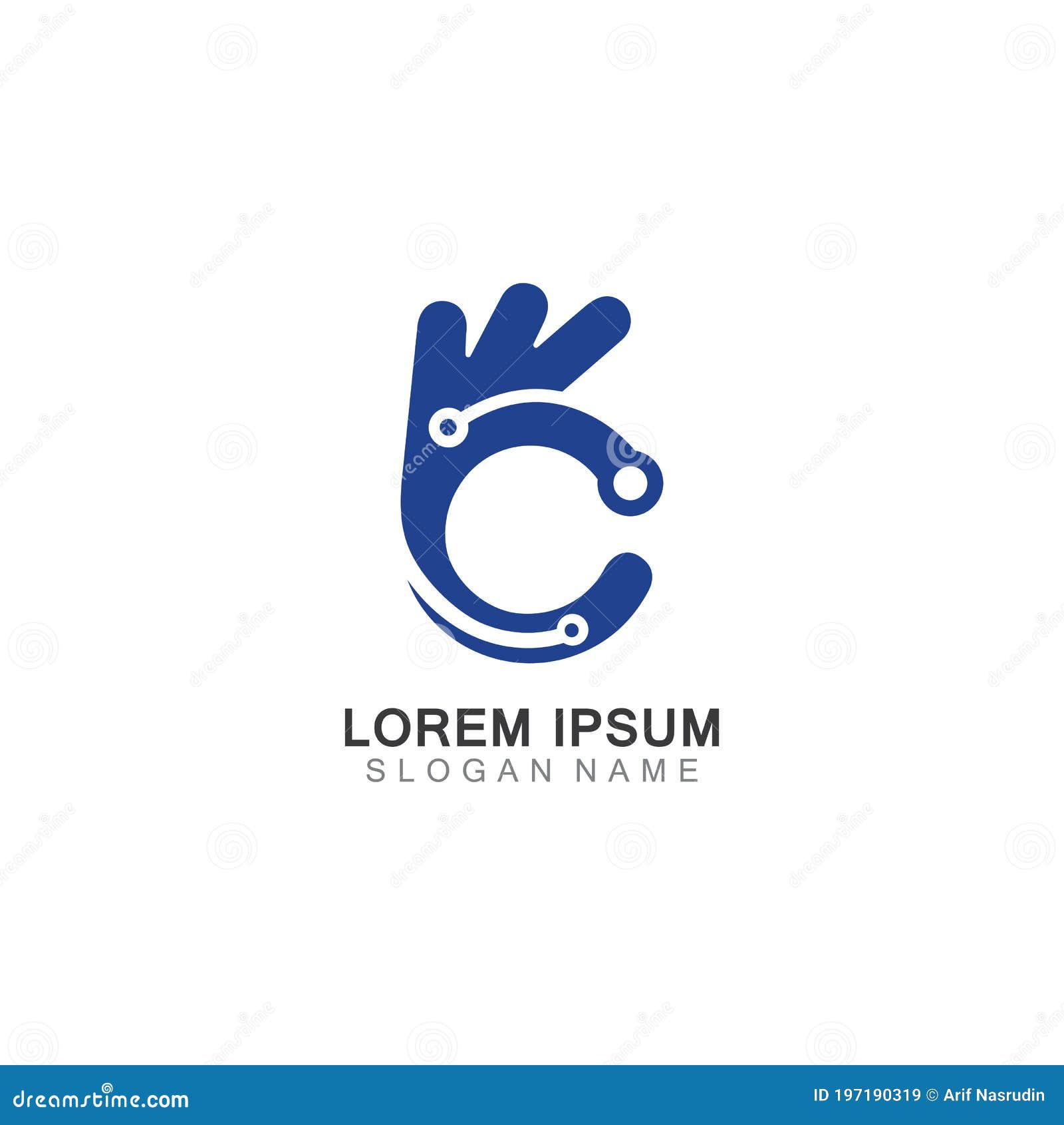 Hand with Technology Logo Inspiration Creative Design Template Stock ...