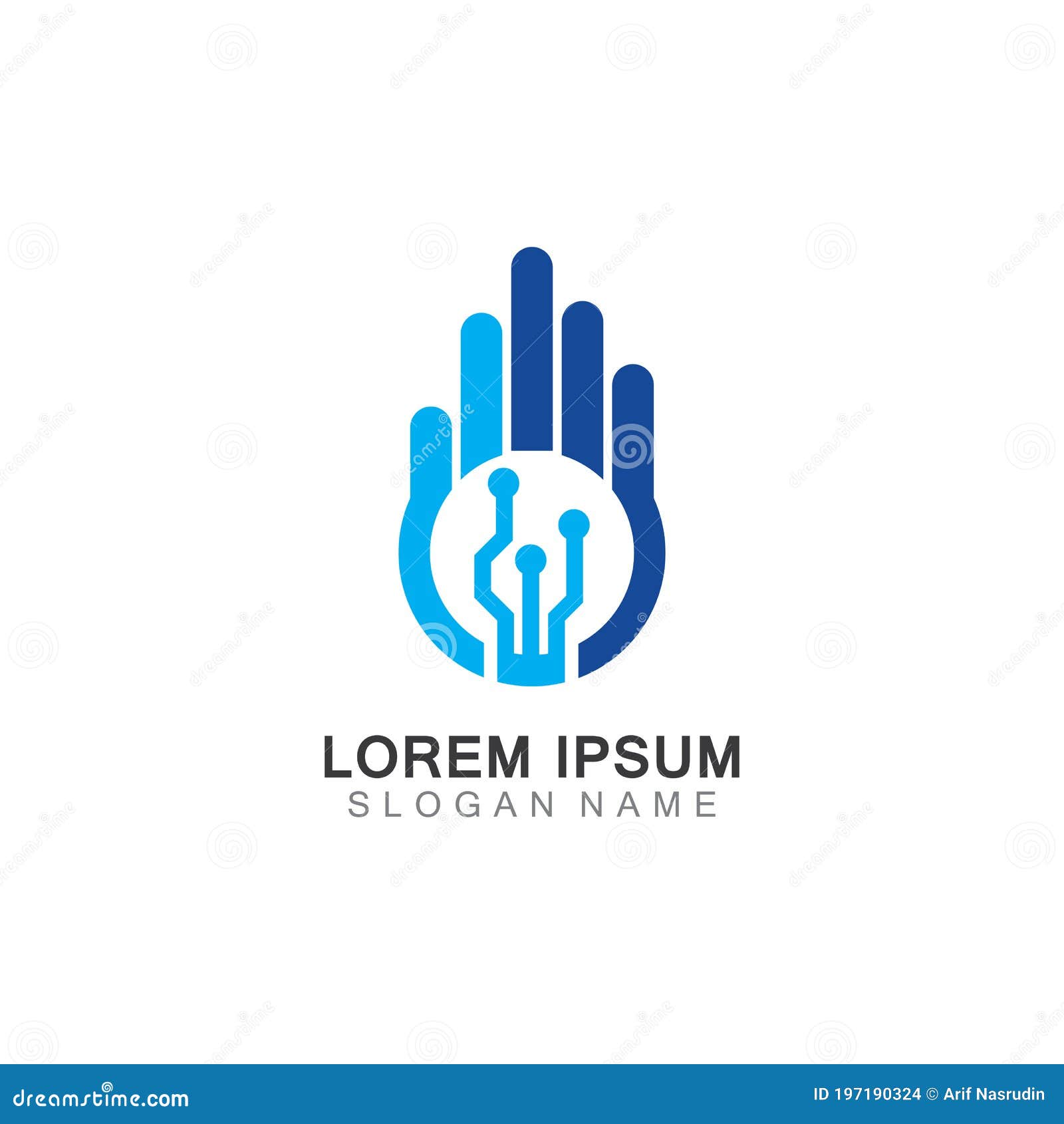 Hand with Technology Logo Inspiration Creative Design Template Stock ...