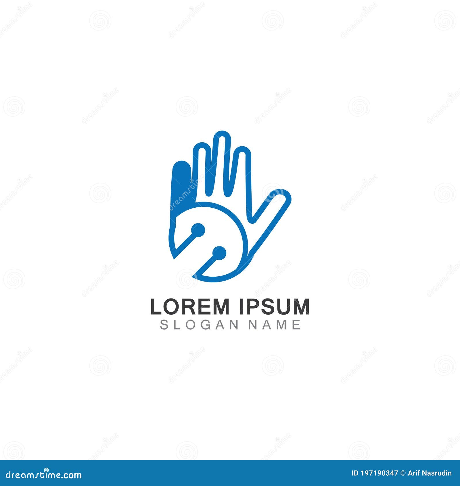 Hand with Technology Logo Inspiration Creative Design Template Stock ...